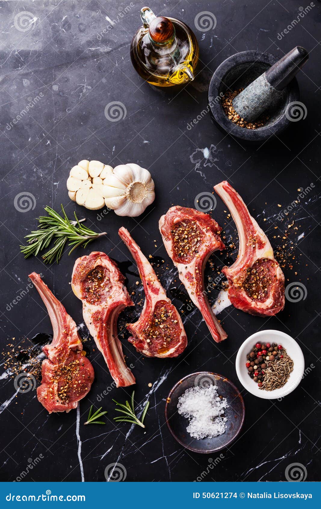 Raw meat mutton lamb ribs stock photo. Image of greens - 50621274