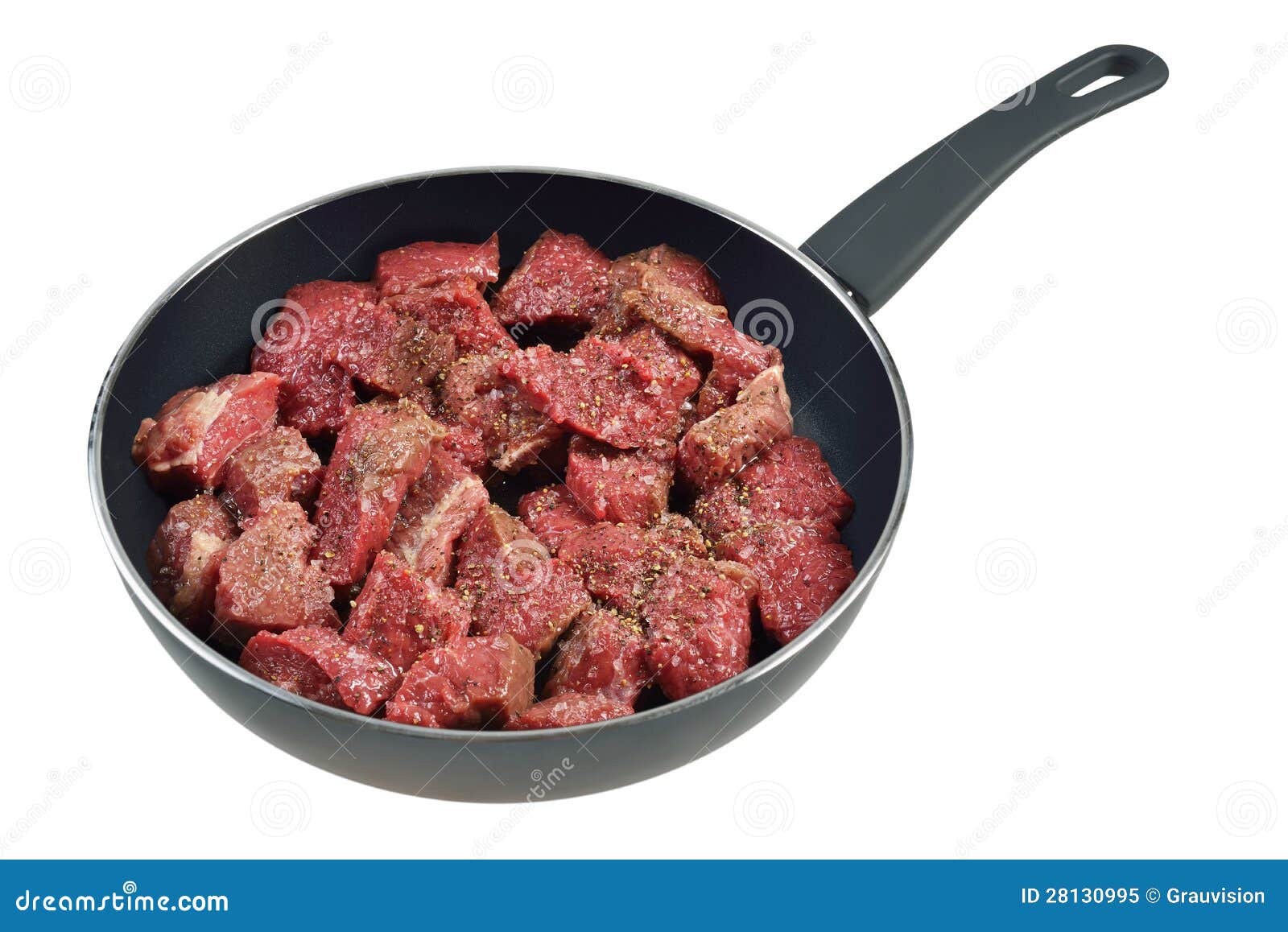 Raw meat in pan. stock image. Image of sirloin, frying - 28130995