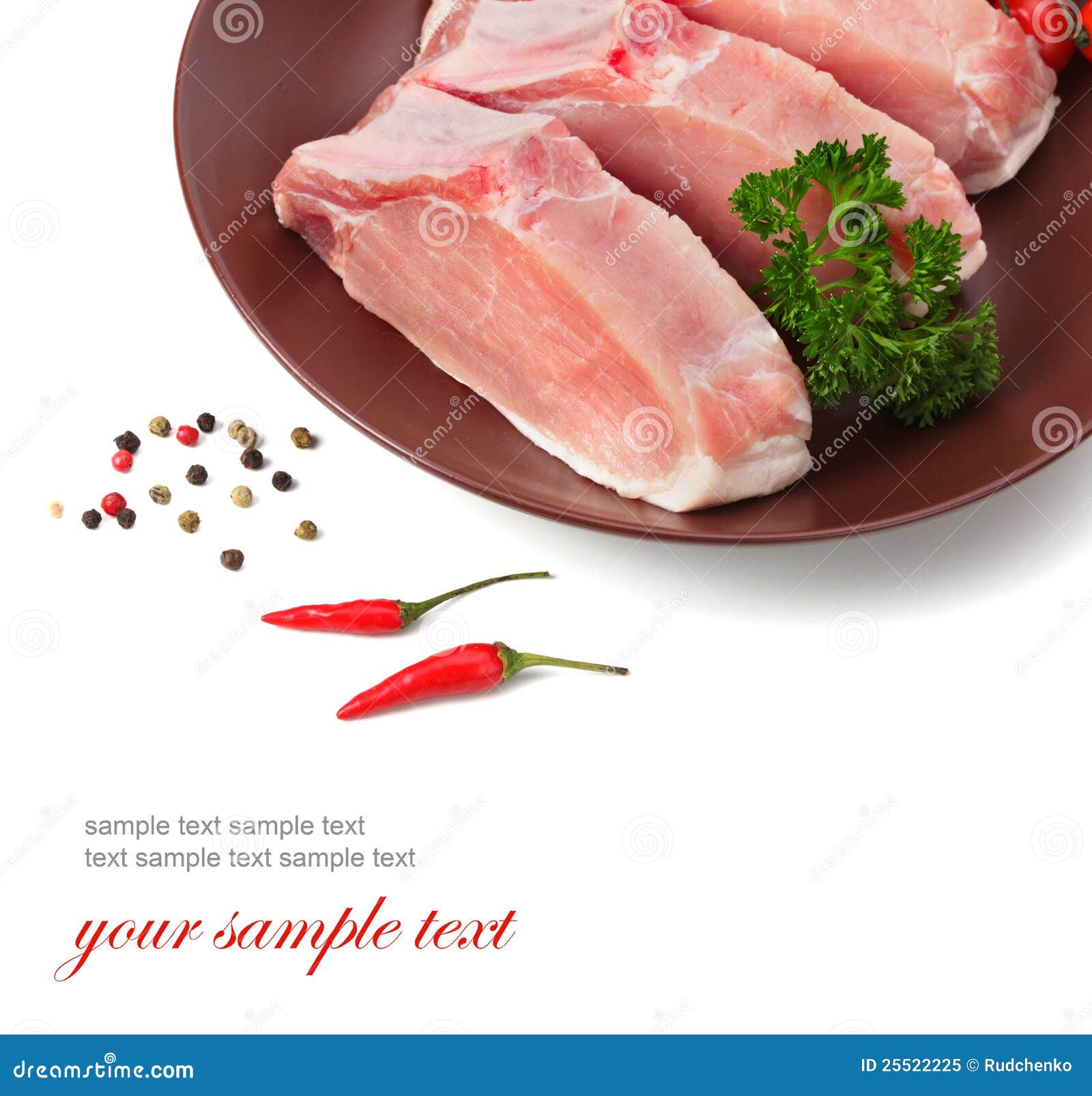 Raw meat with parsley stock image. Image of beef, copyspase - 25522225