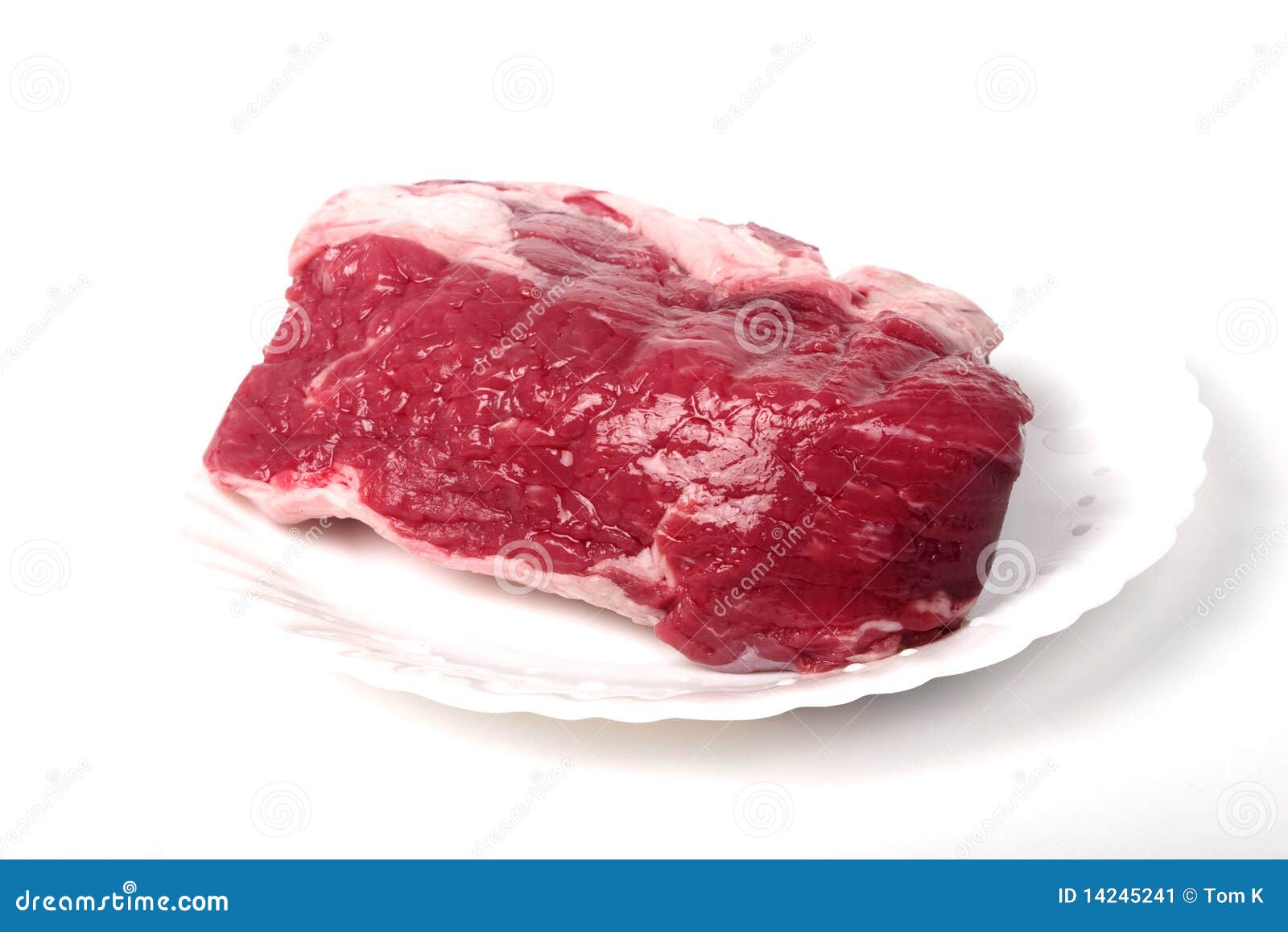 Raw meat on the plate stock image. Image of cook, cuisine - 14245241