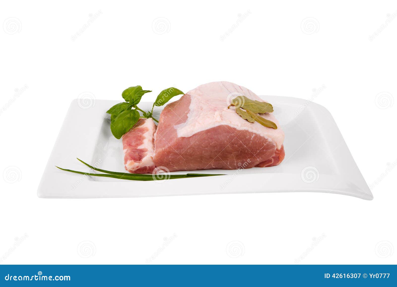 Raw Meat Plate Isolated White Background Stock Image - Image of pork ...