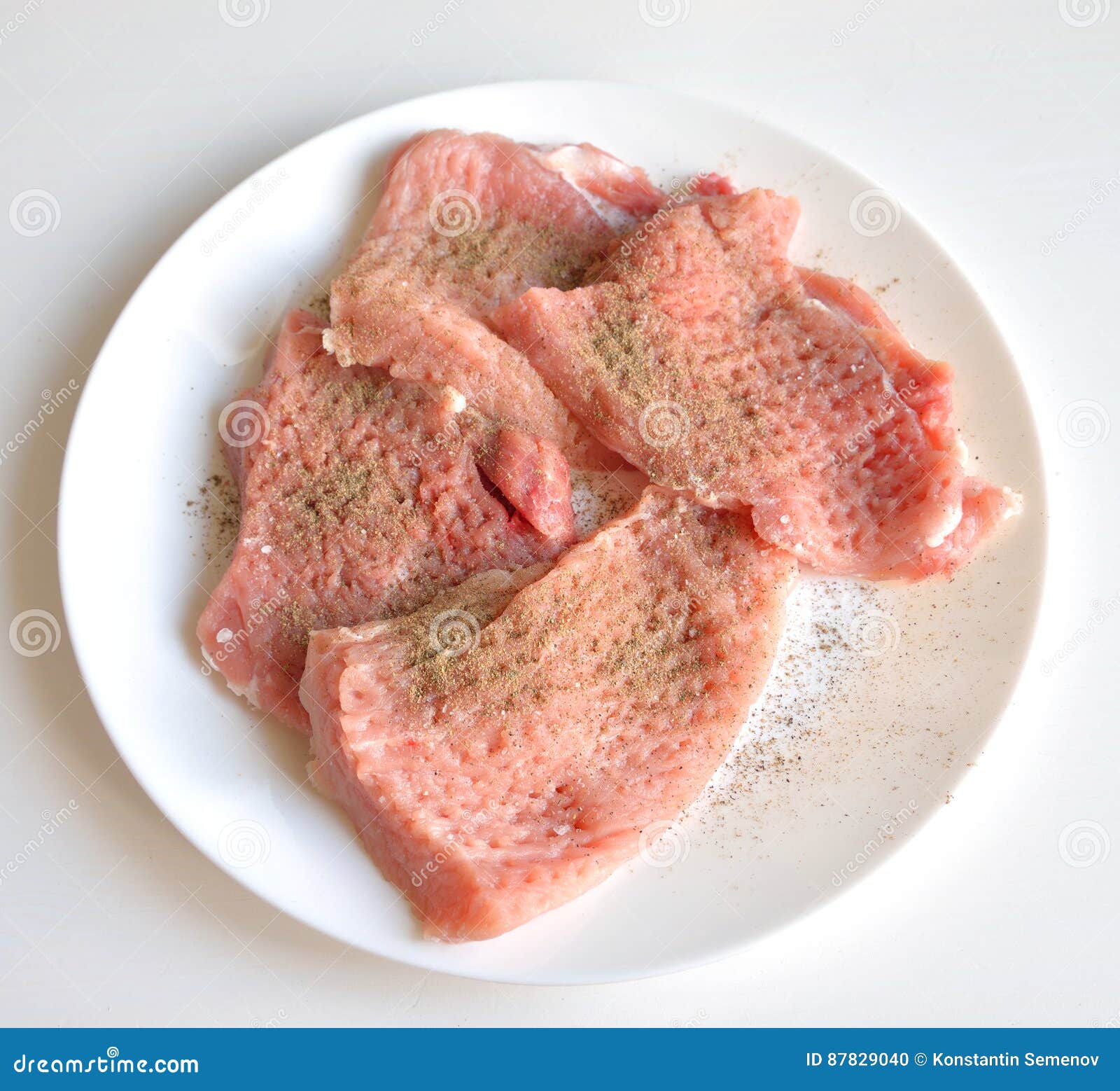 Raw meat on plate. stock photo. Image of plate, fresh - 87829040