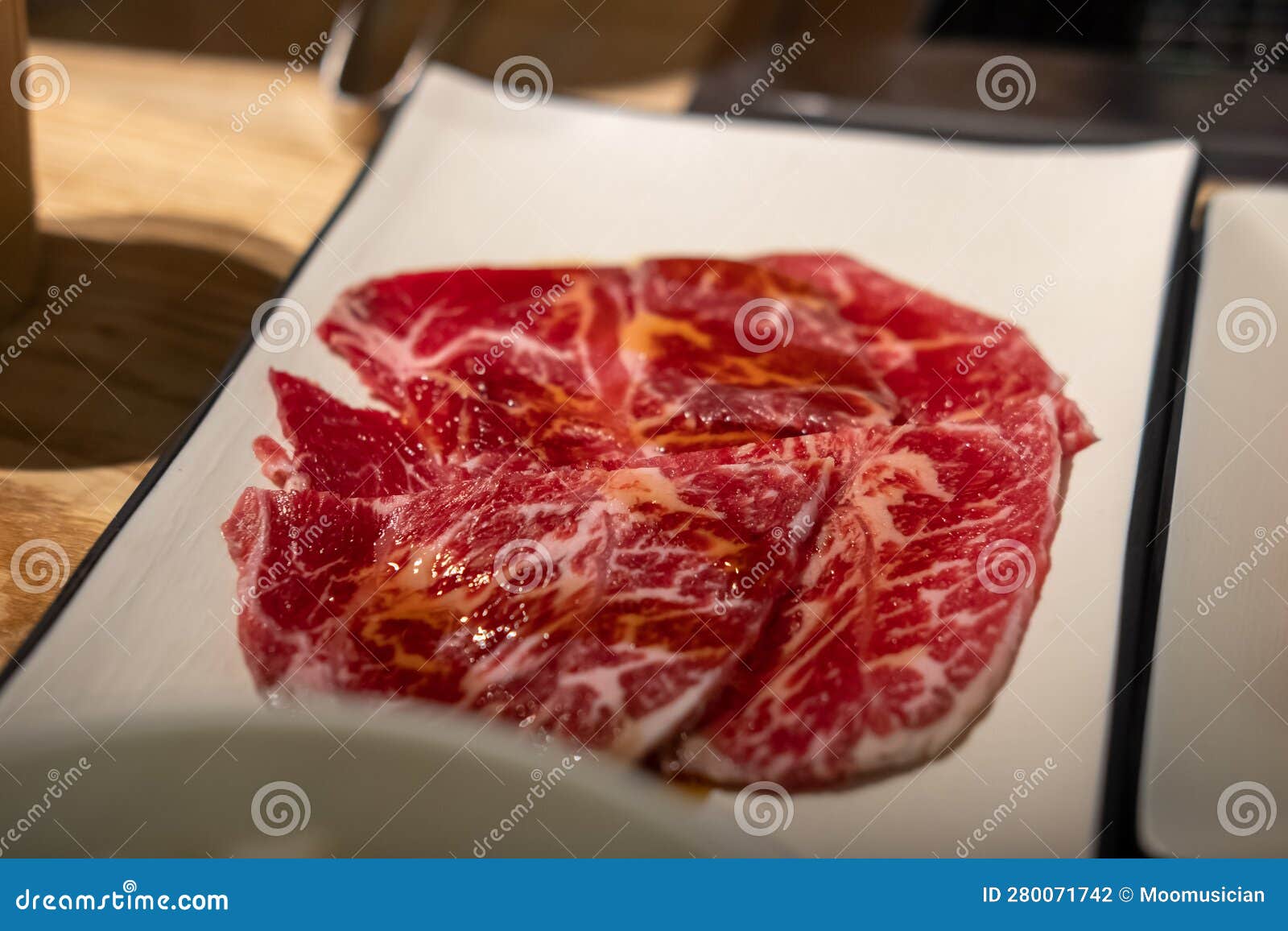 Raw Meat on Plate stock photo. Image of dark, nutrition - 280071742