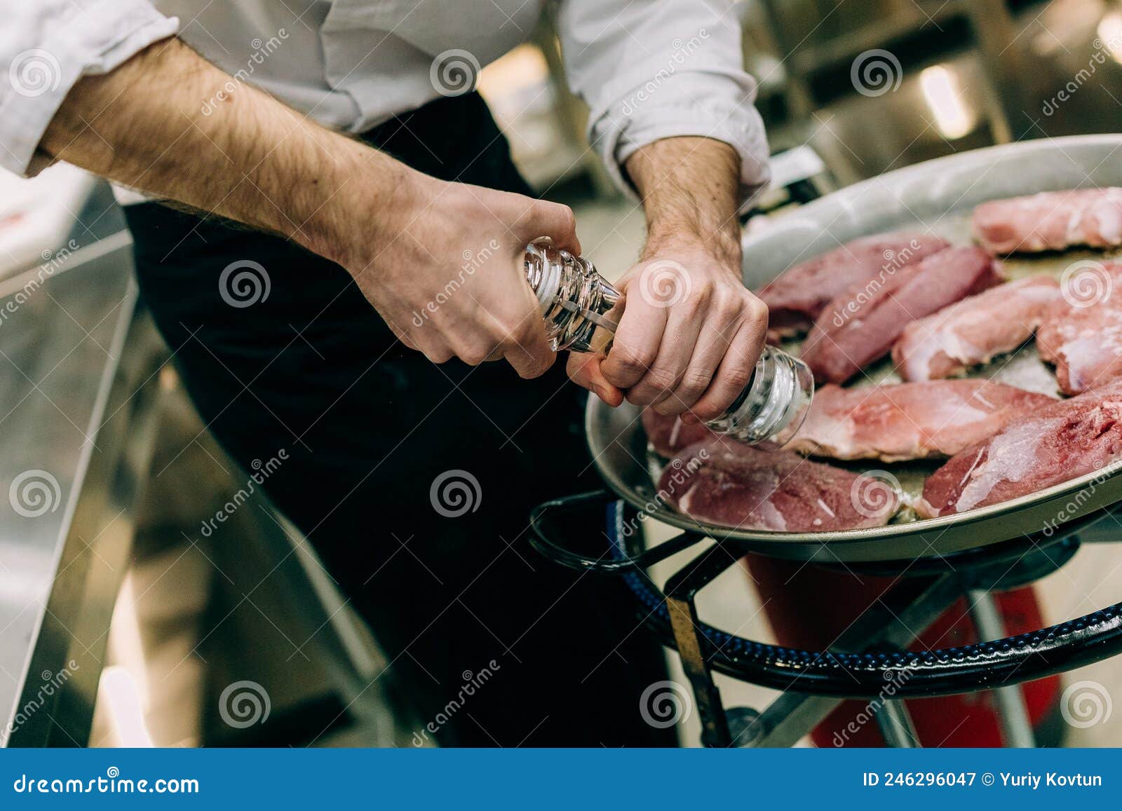 Raw Meat Pork Pan Frying Cooking Kitchen Stock Image - Image of object ...