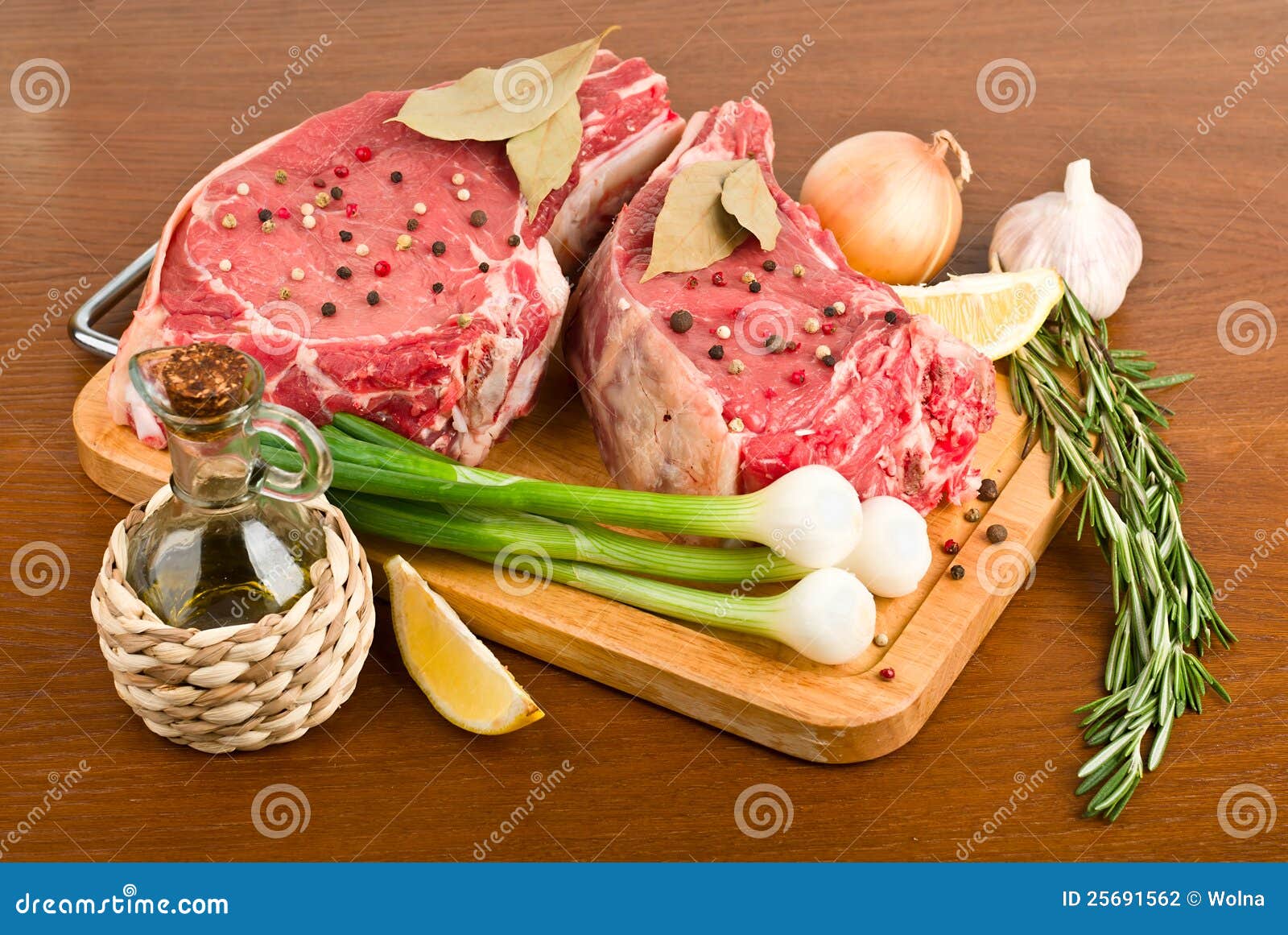 Raw meat with rosemary stock photo. Image of fresh, butchery - 25691562