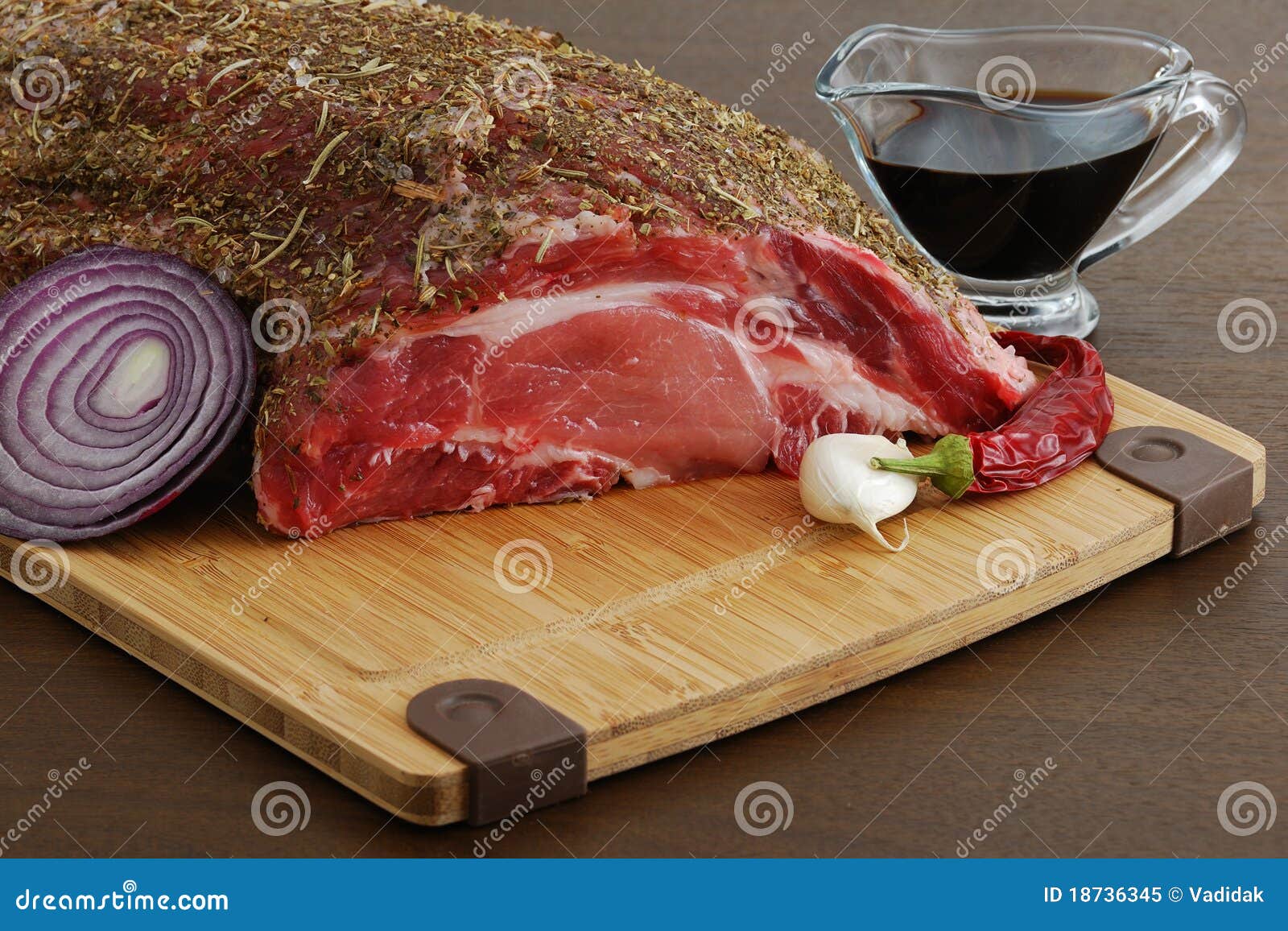 Raw Meat with Spices Ready for Cooking Stock Image - Image of barbecue ...