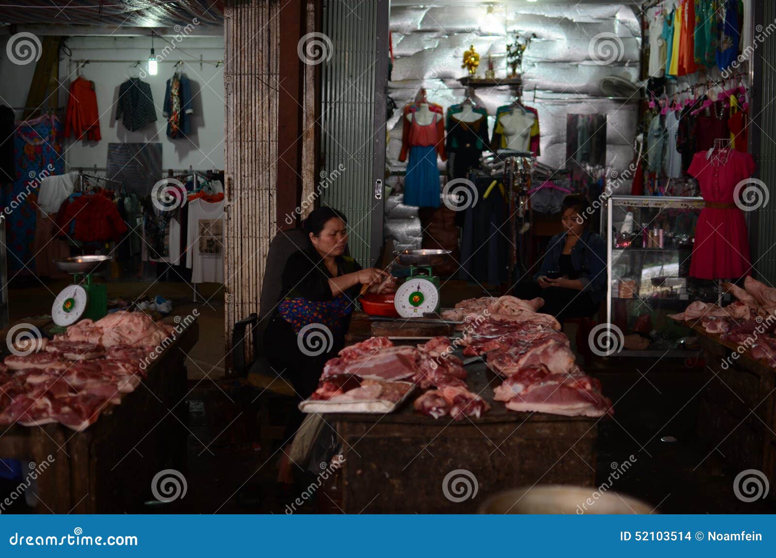 Raw meat stand in Veitnam editorial stock image. Image of vietnamese ...