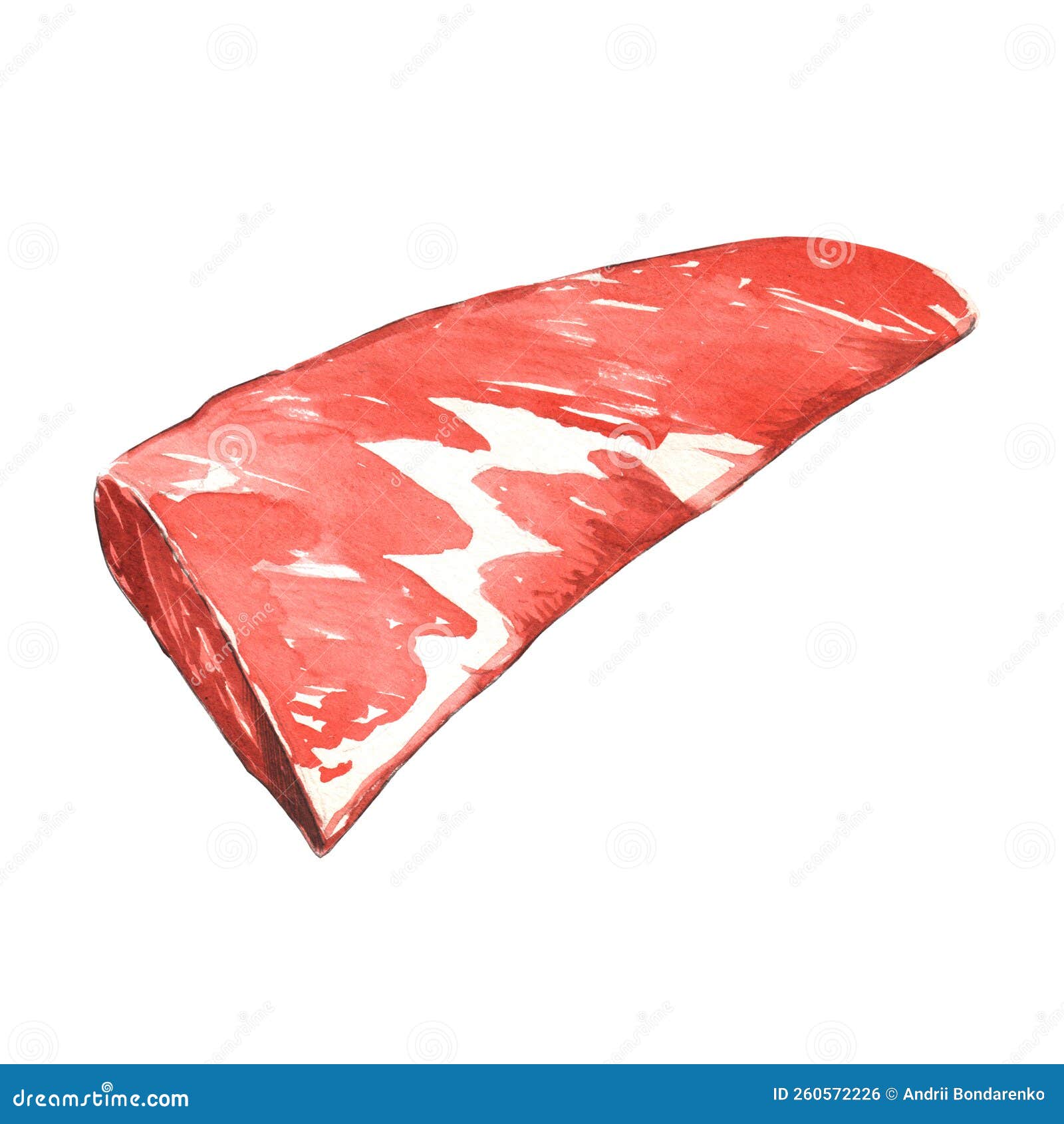 Raw Meat Watercolor Illustration on White Background Stock Illustration ...