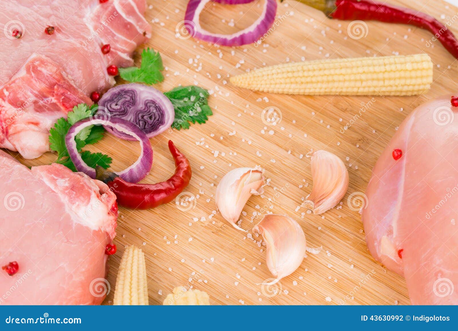 Raw Meat on a Wooden Platter. Stock Photo - Image of parsley, fresh ...