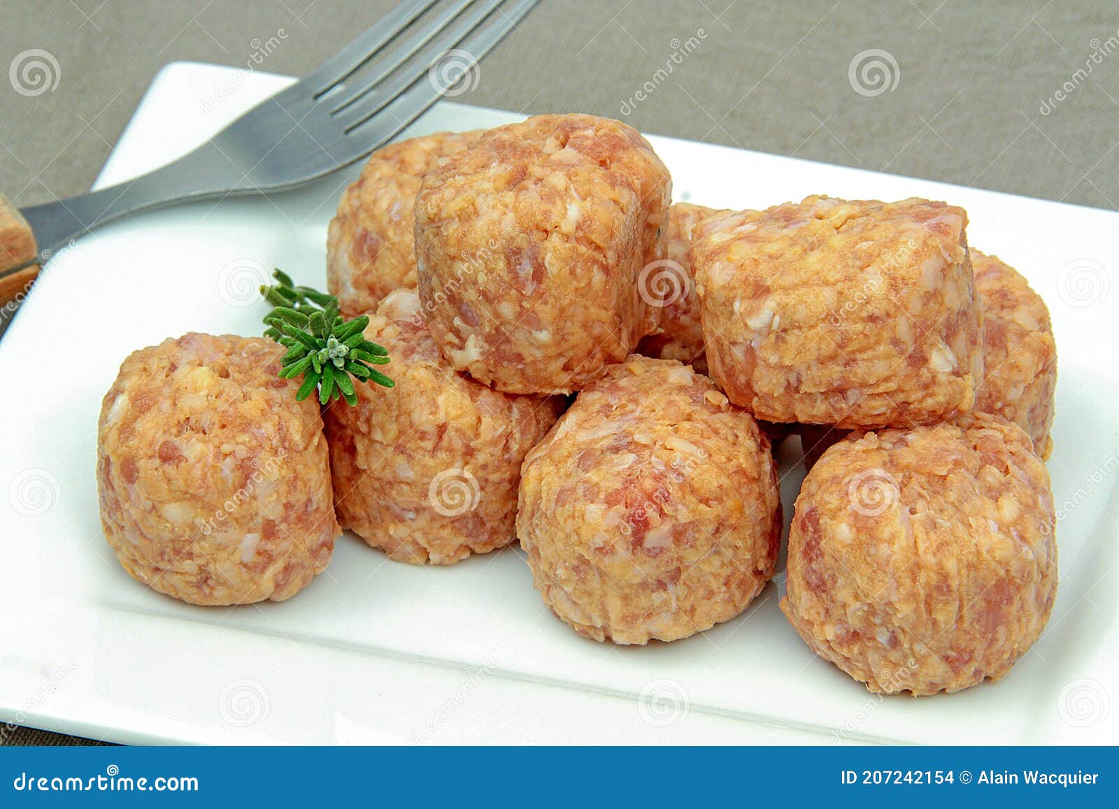 Raw meatball on a table stock photo. Image of poultry - 207242154