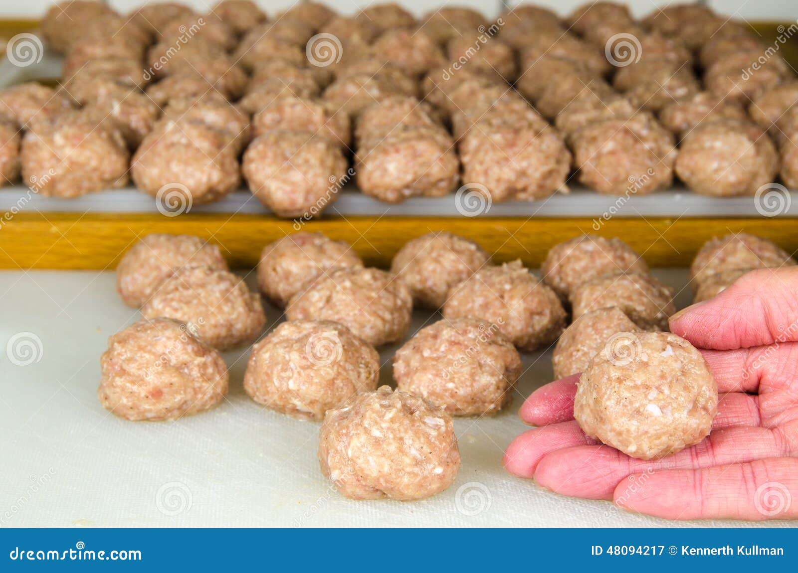 Raw meatballs stock image. Image of bake, edible, meatballs - 48094217