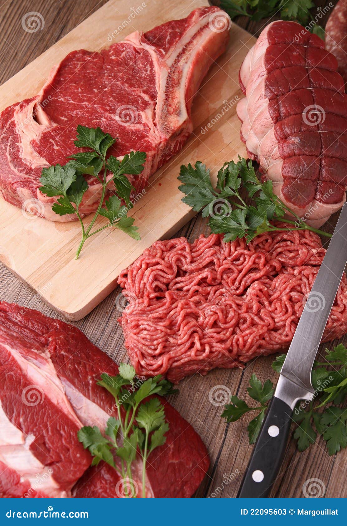 Raw meats stock image. Image of parsley, chop, lamb, butchery - 22095603