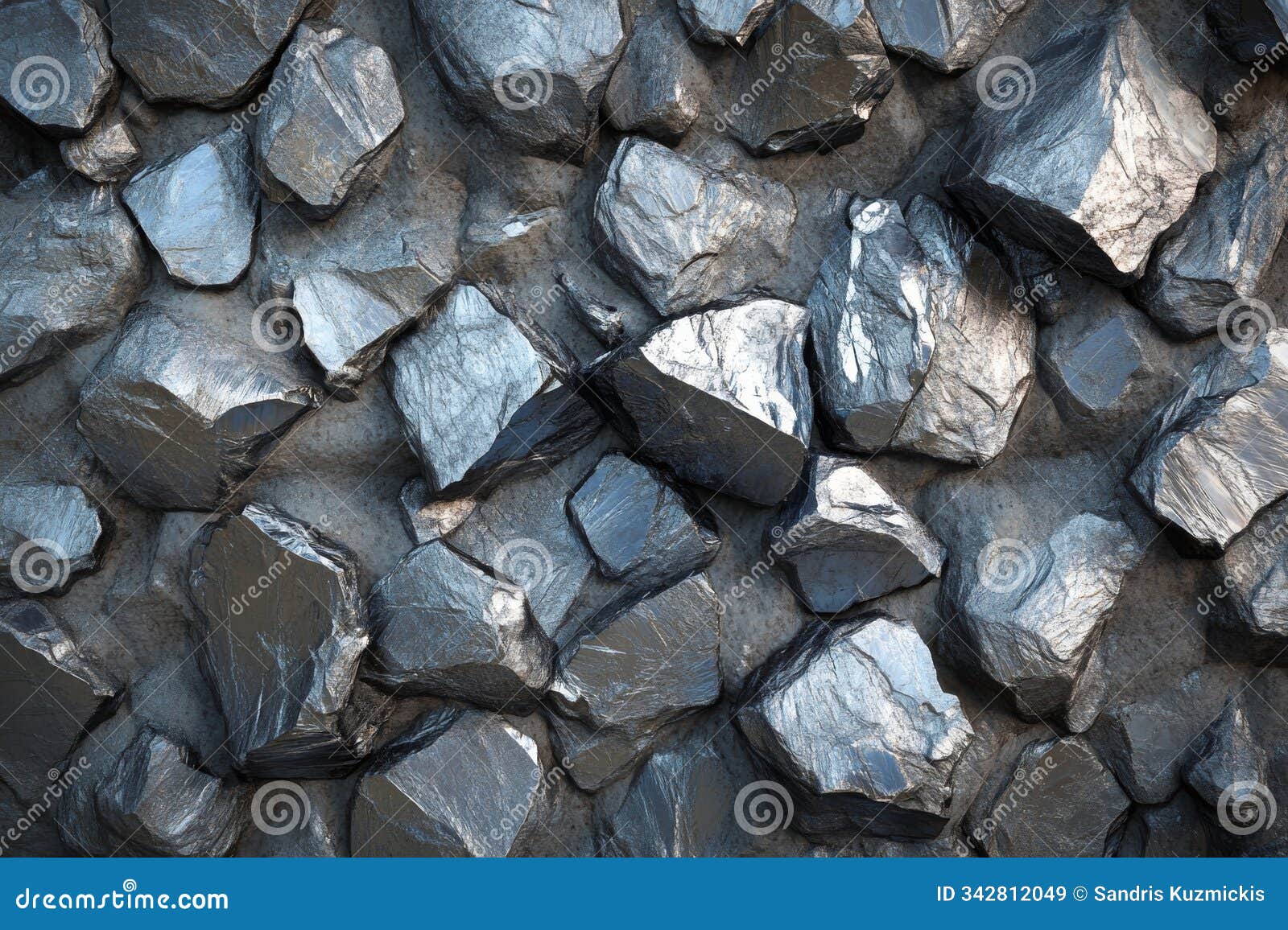 Raw Metallic Lithium Ore with Reflective Surfaces. Generative AI. Stock ...