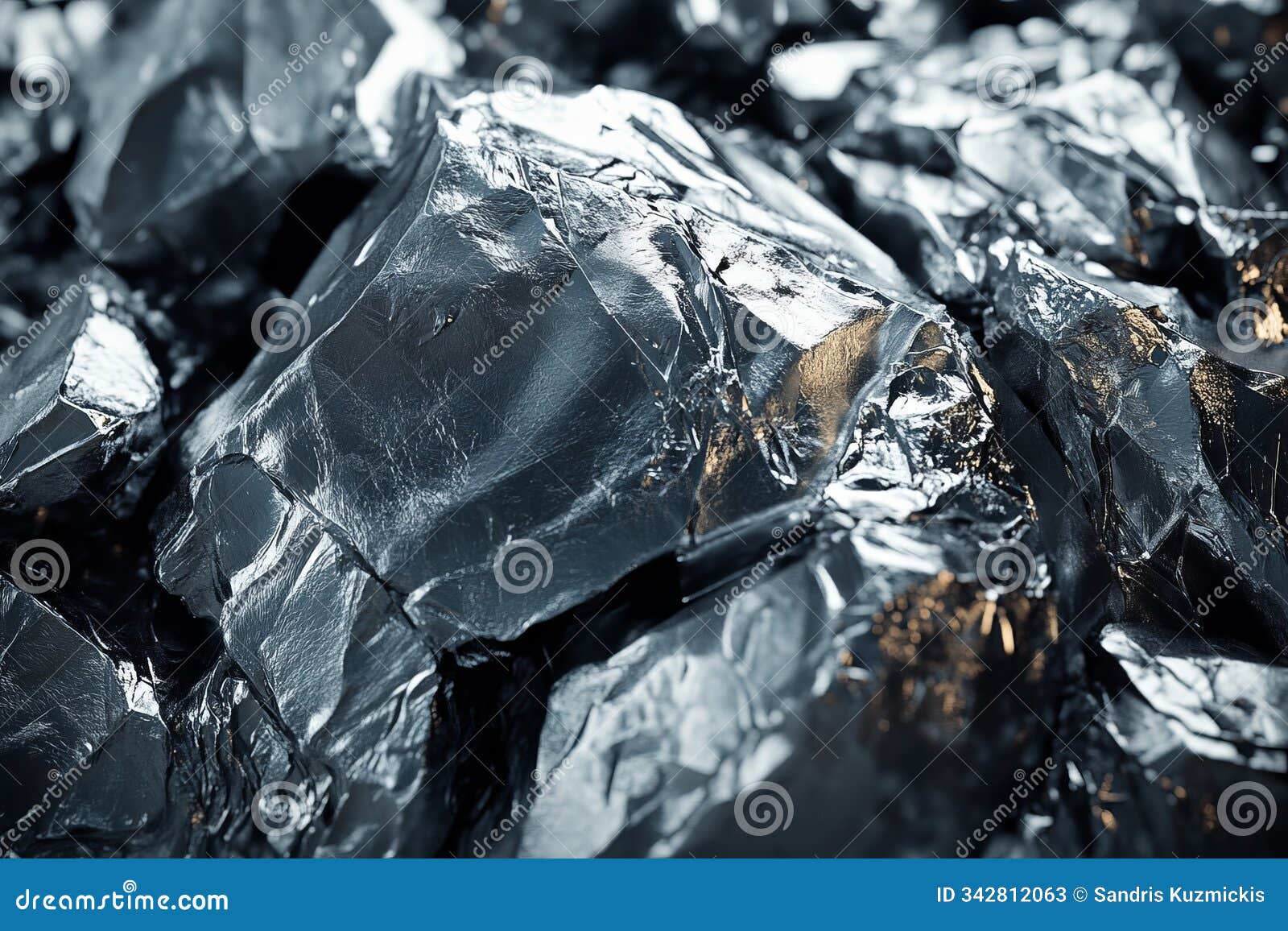 Raw Metallic Lithium Ore with Reflective Surfaces. Generative AI. Stock ...