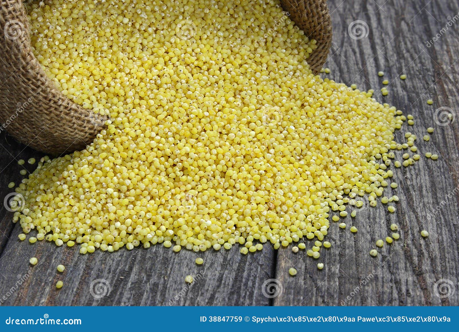 Raw millet stock image. Image of food, ingredient, burlap - 38847759