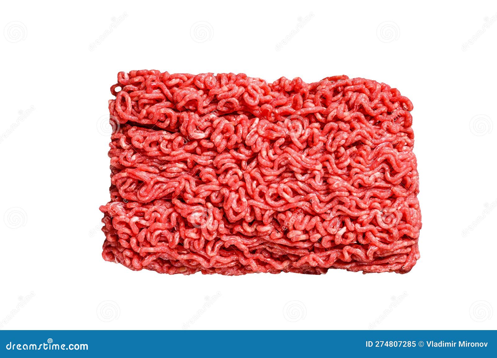 Raw Mince Ground Meat. Isolated on White Background. Stock Image ...