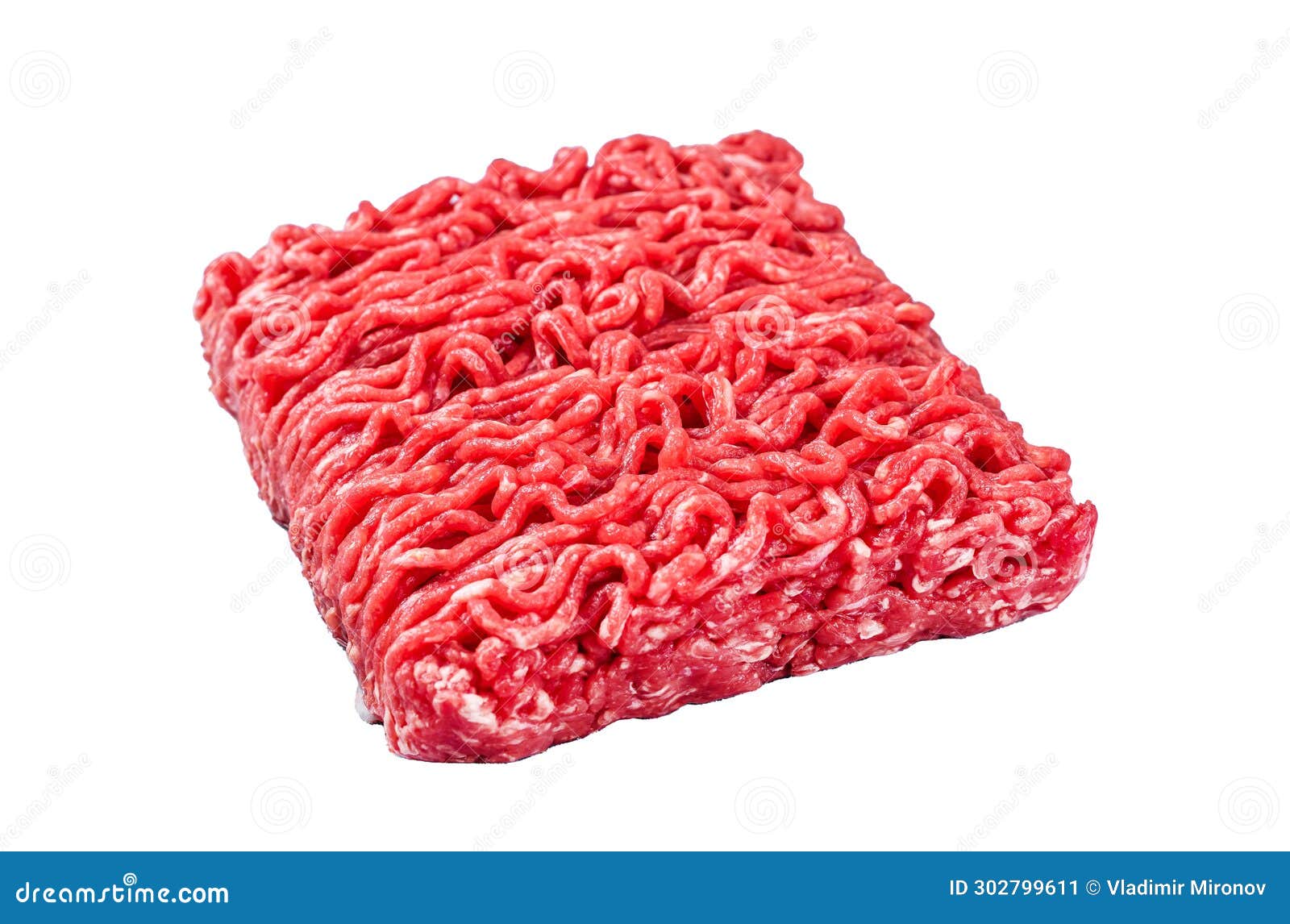 Raw Mince Ground Meat Isolated on White Background, Top View. Stock ...
