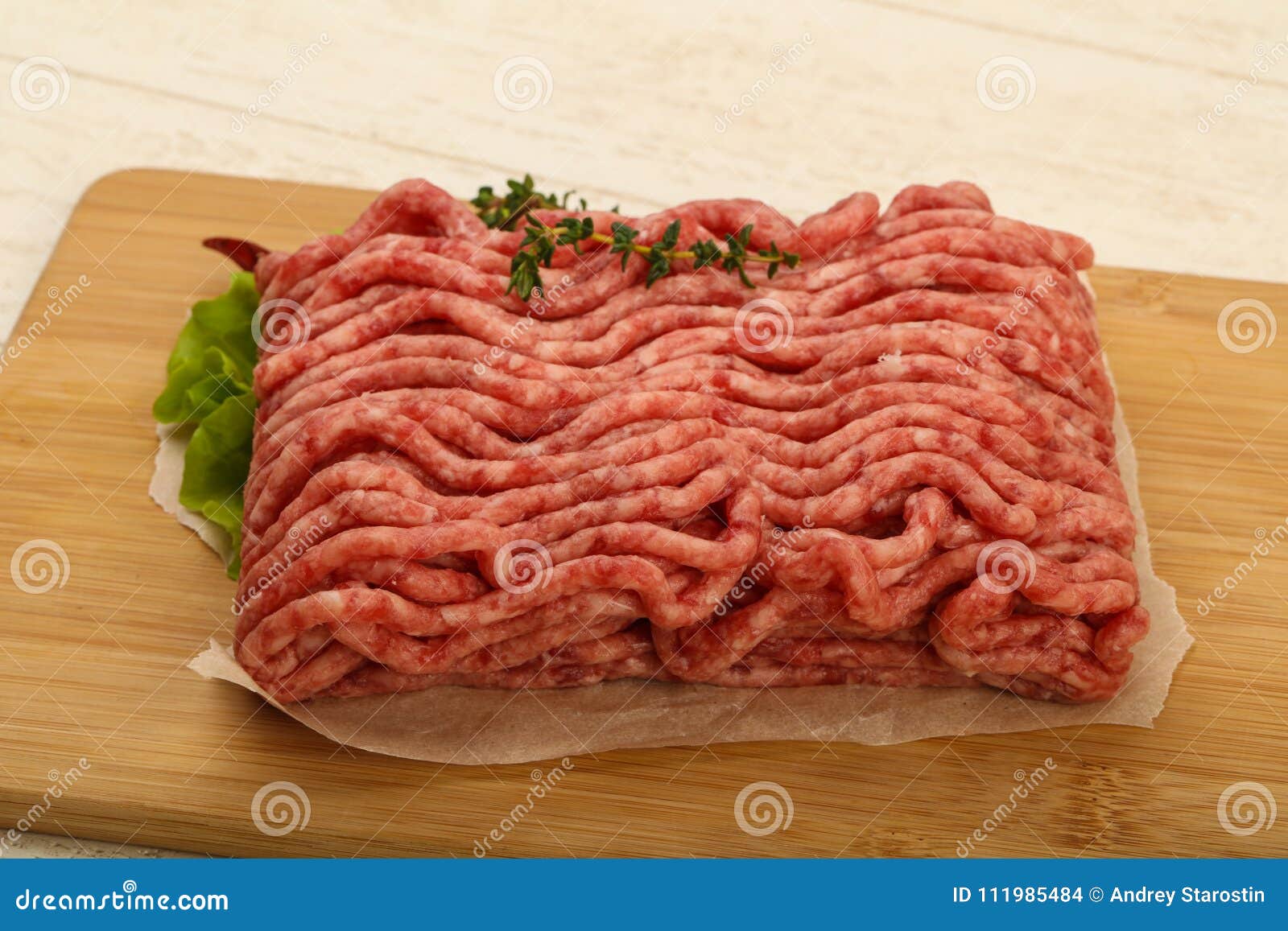 Raw minced beef meat stock photo. Image of fresh, basil - 111985484