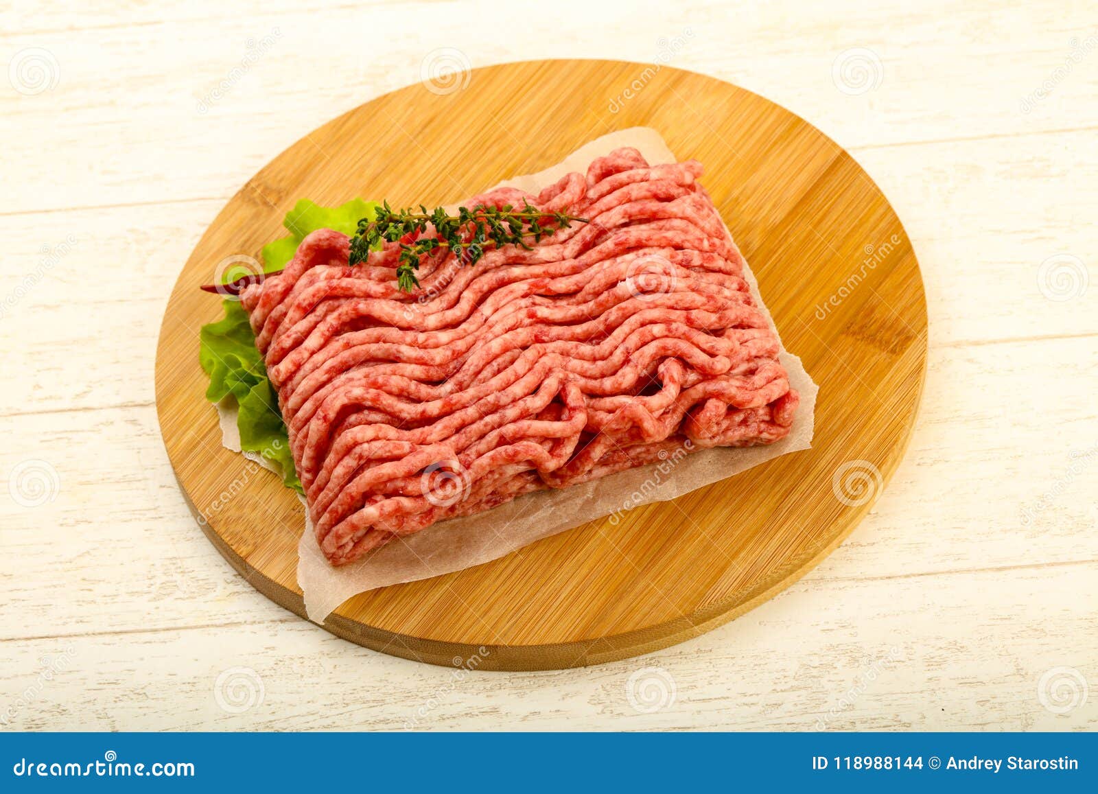 Raw minced beef meat stock photo. Image of paper, nutrition - 118988144