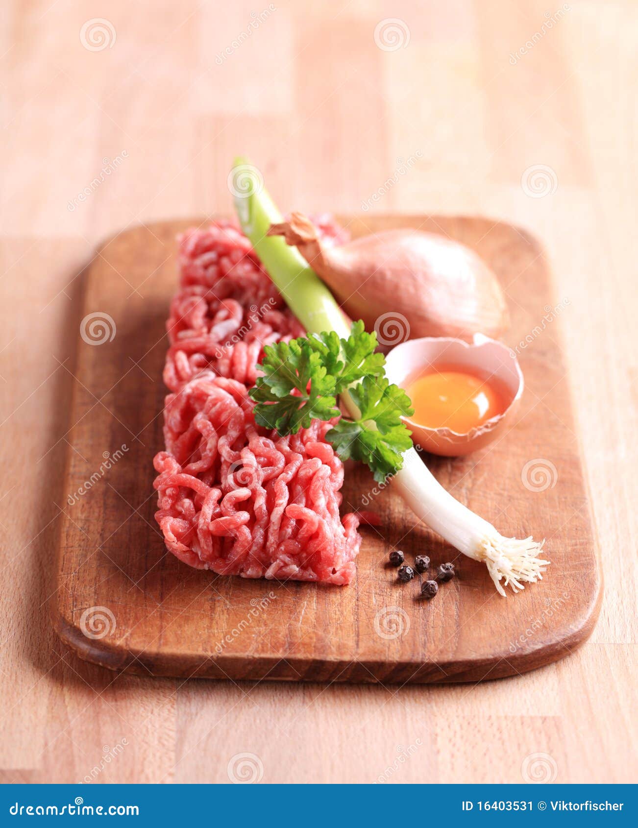 Raw minced meat stock image. Image of food, leek, cutting - 16403531