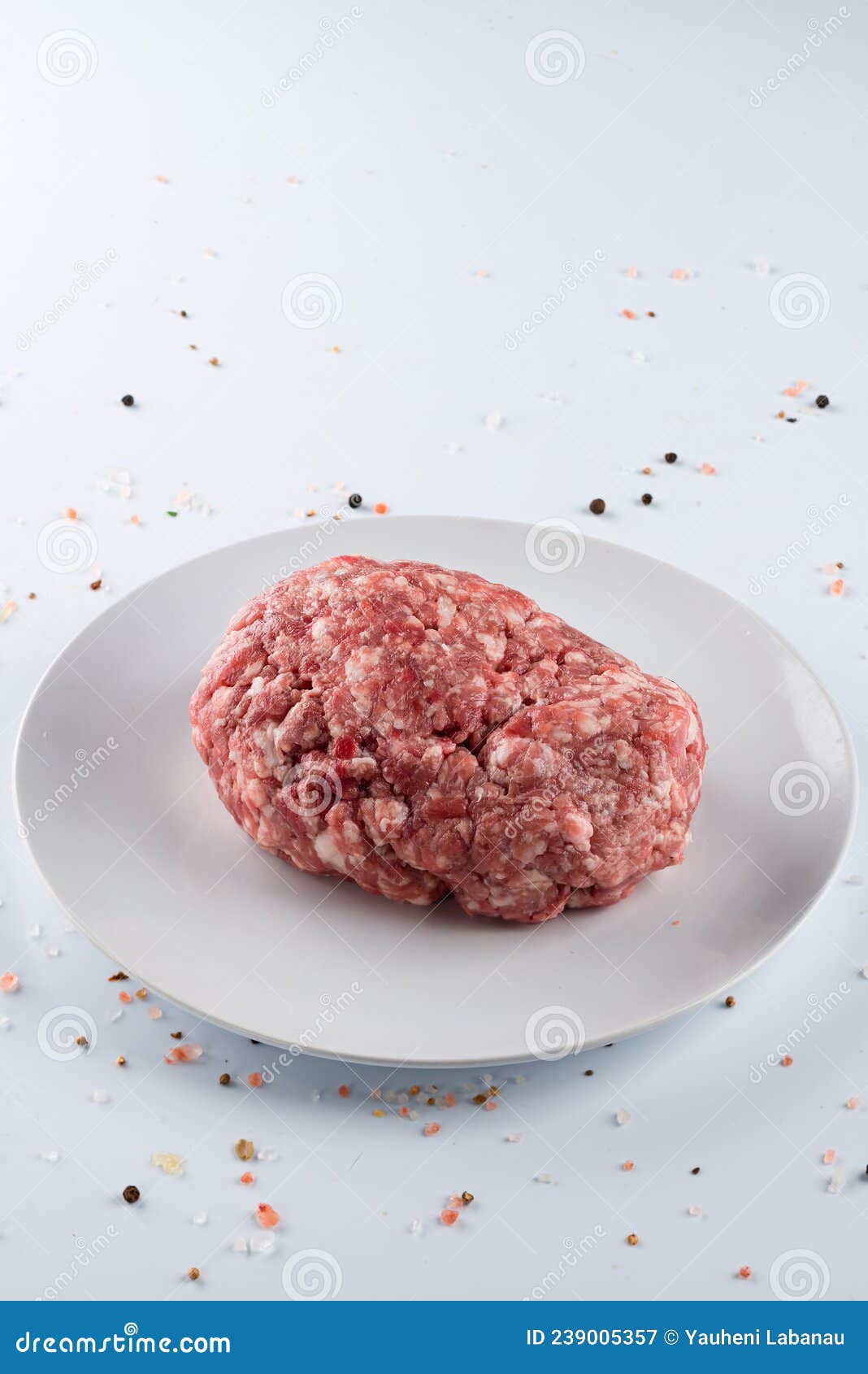 Raw Minced Meat Beef on White Background Stock Image - Image of cuisine ...