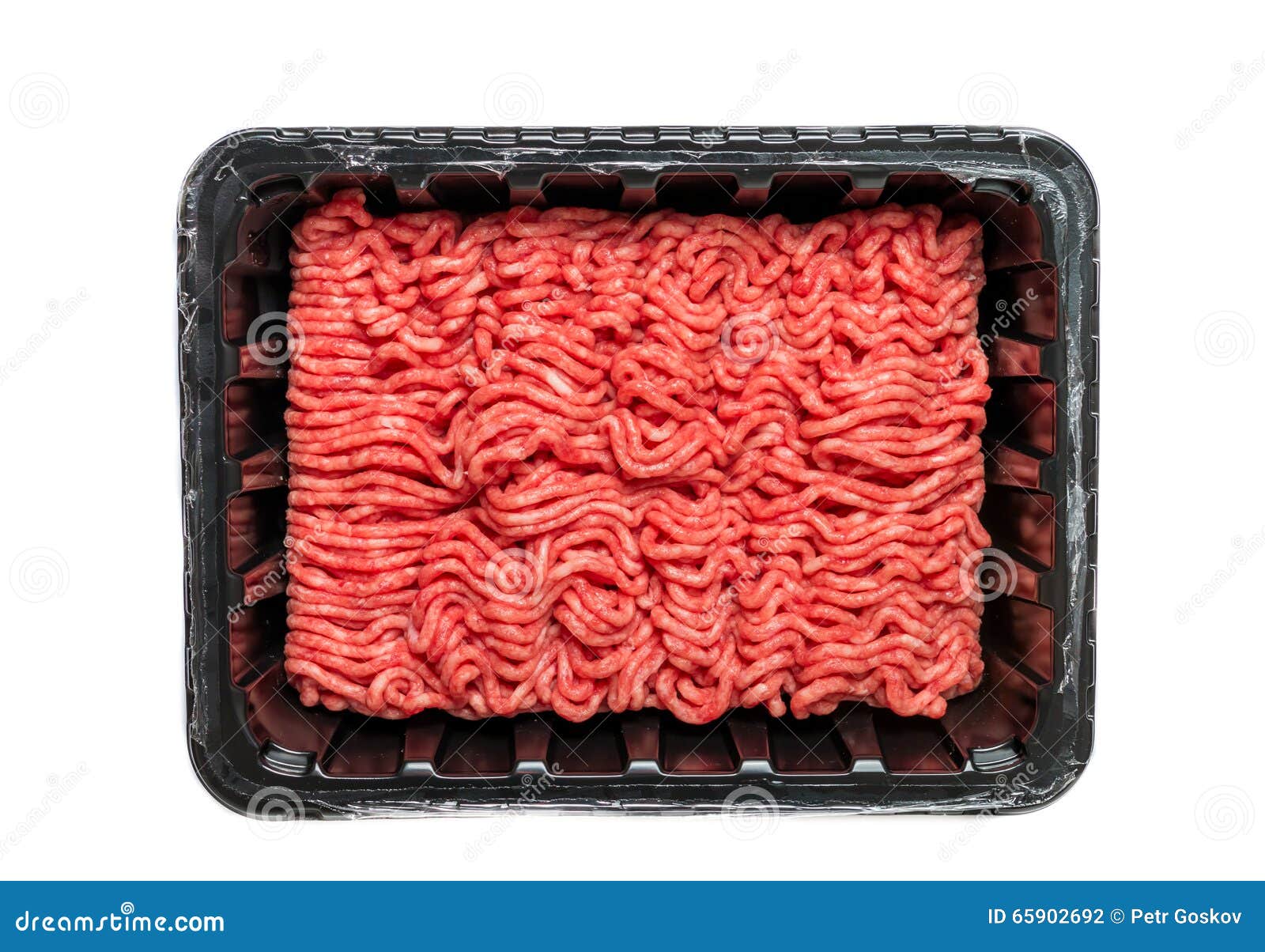 Raw Minced Meat in a Black Plastic Container Stock Photo - Image of ...