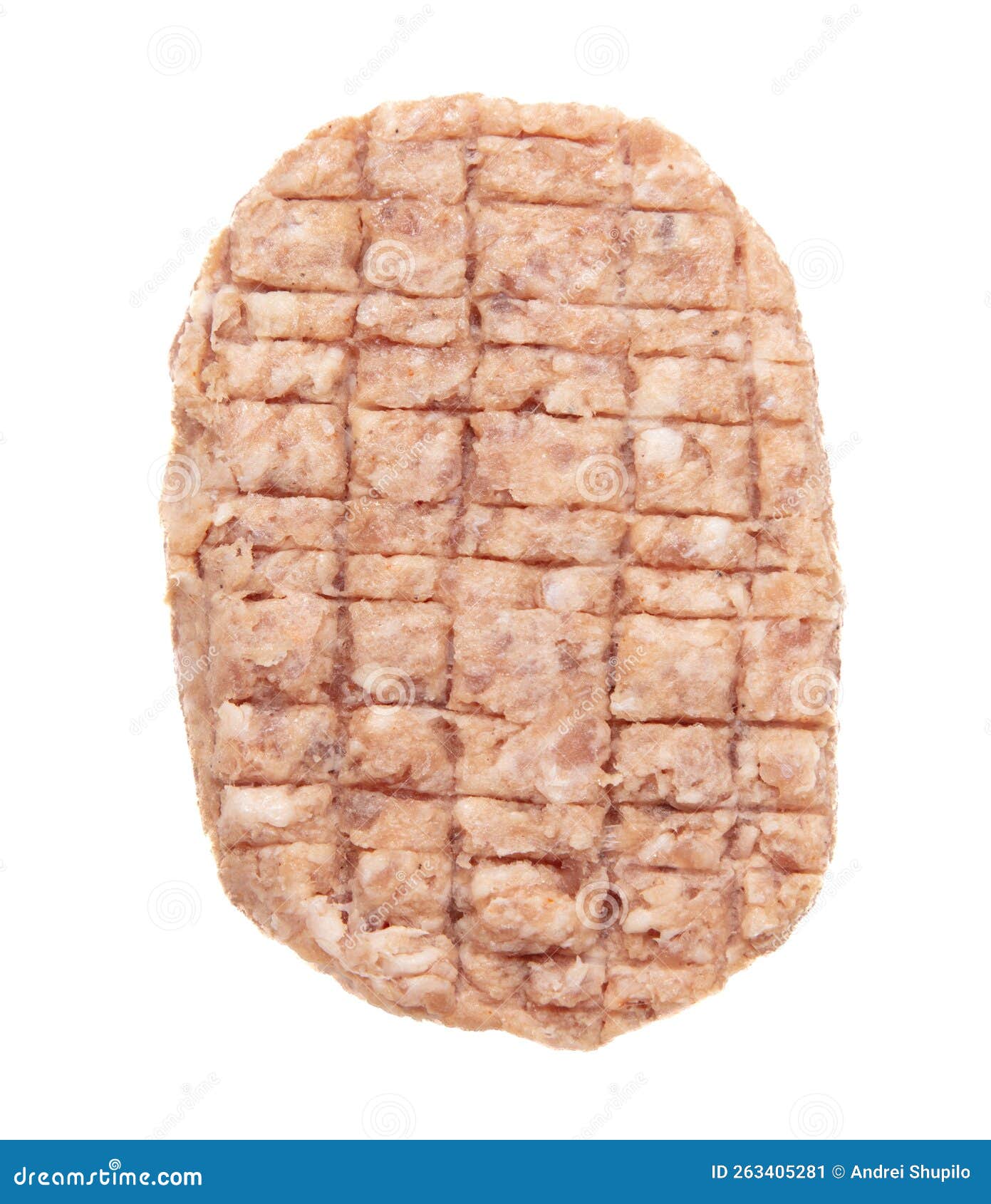 Raw Minced Meat Cutlet Isolated on White Background. Stock Image ...