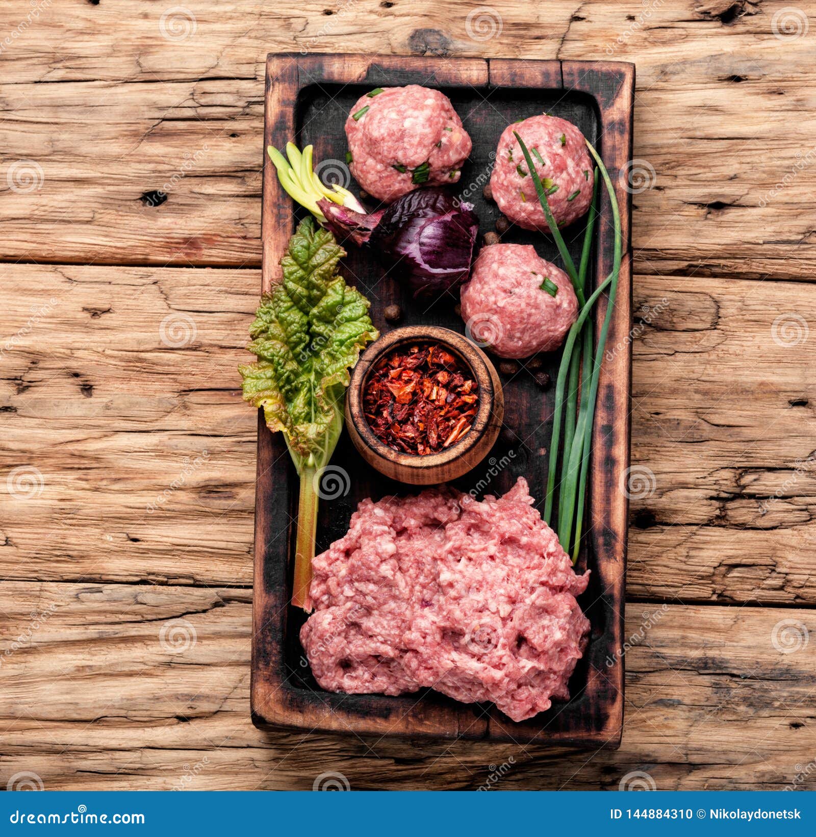 Raw minced meat stock photo. Image of eating, minced - 144884310