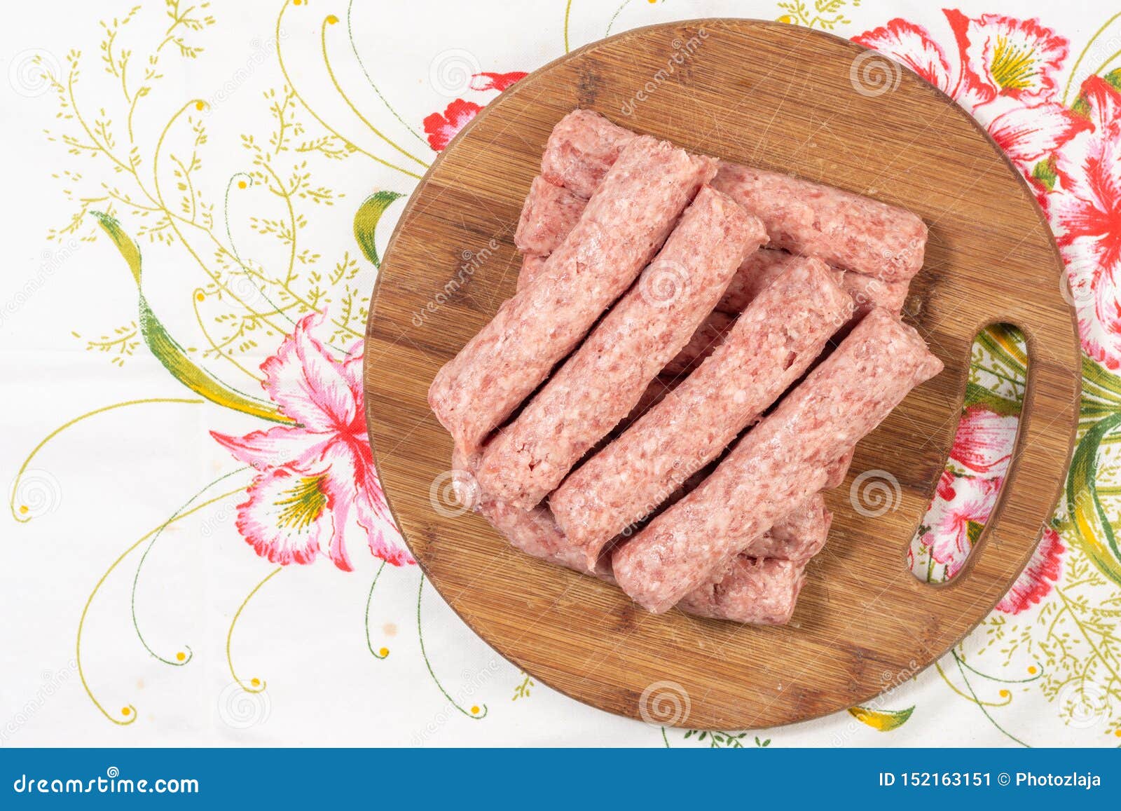 Raw Minced Meat Kebabs Prepared for Barbecue. Stock Image - Image of ...