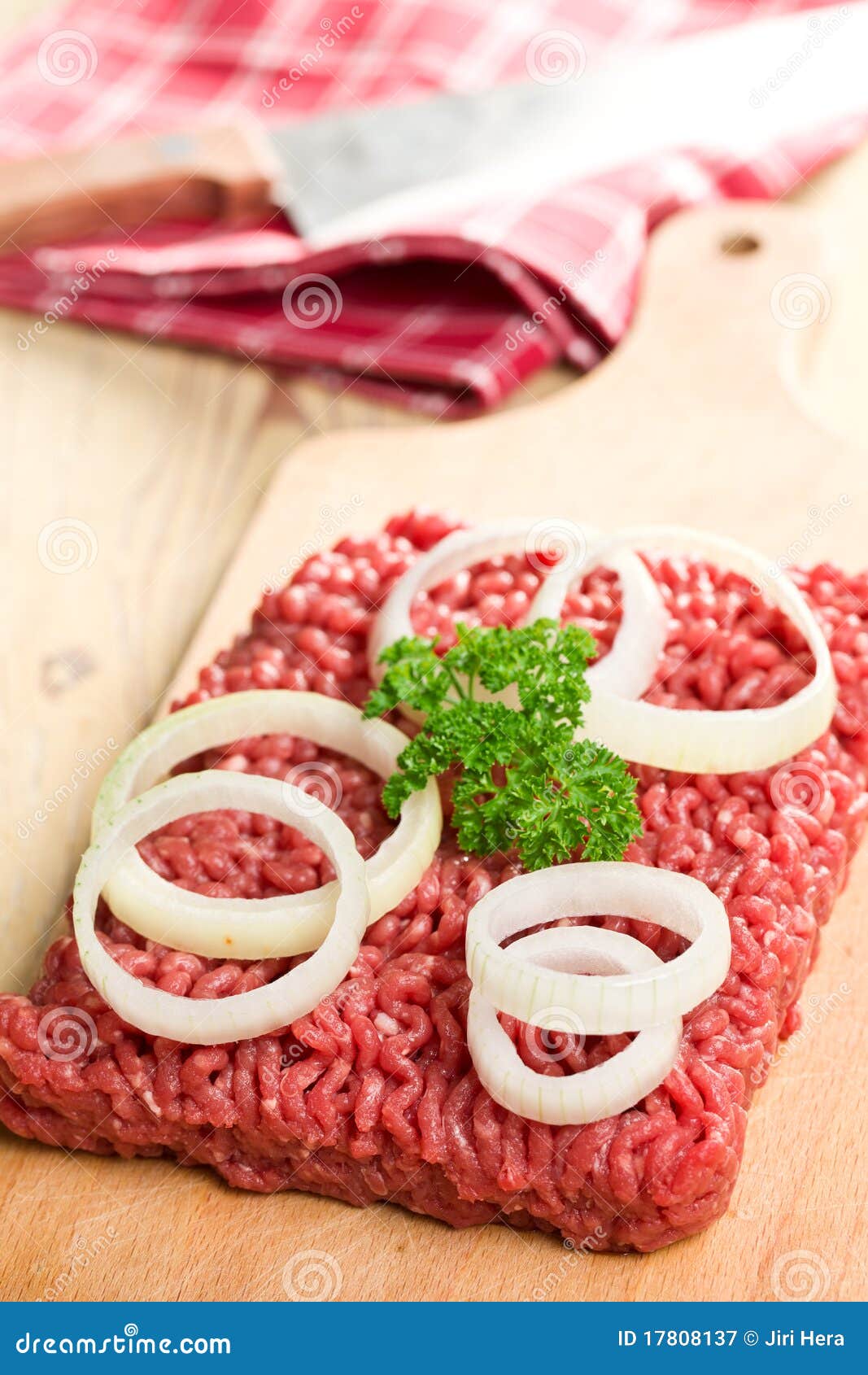 Raw Minced Meat on Kitchen Table Stock Image - Image of hash, organic ...