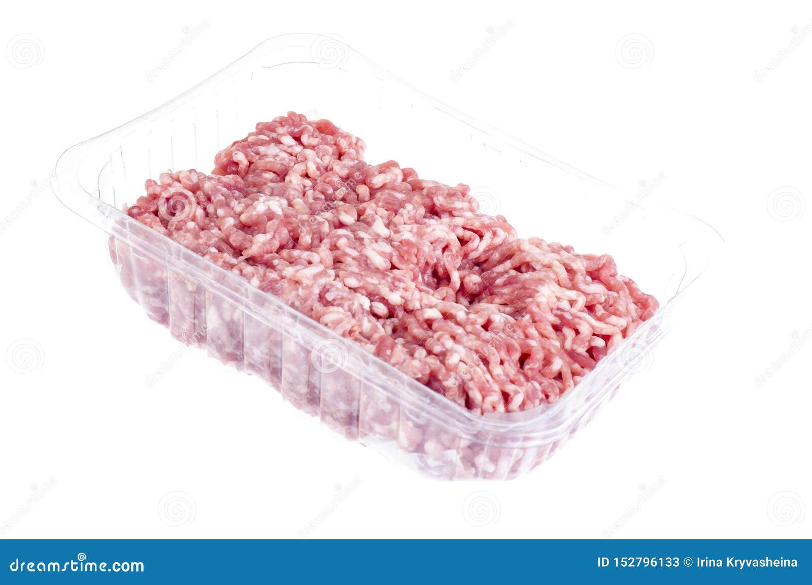 Raw Minced Meat in Plastic Packaging Stock Image - Image of background ...