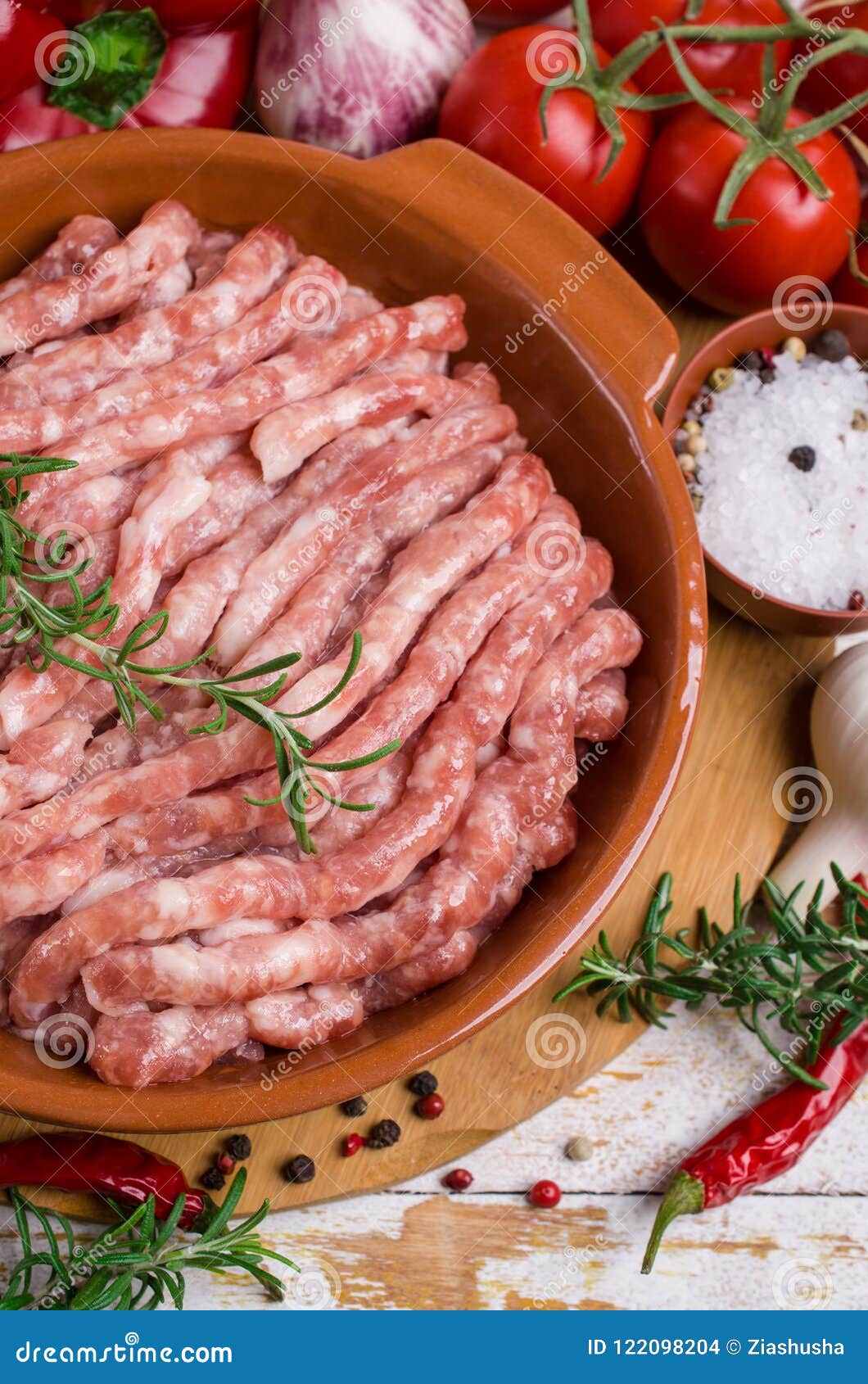 Raw minced meat stock photo. Image of preparation, eating - 122098204