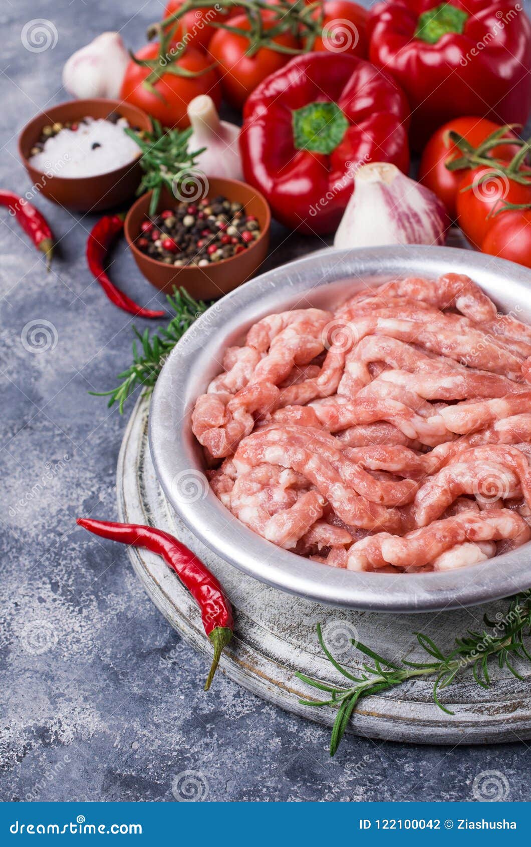 Raw minced meat stock photo. Image of process, beef - 122100042