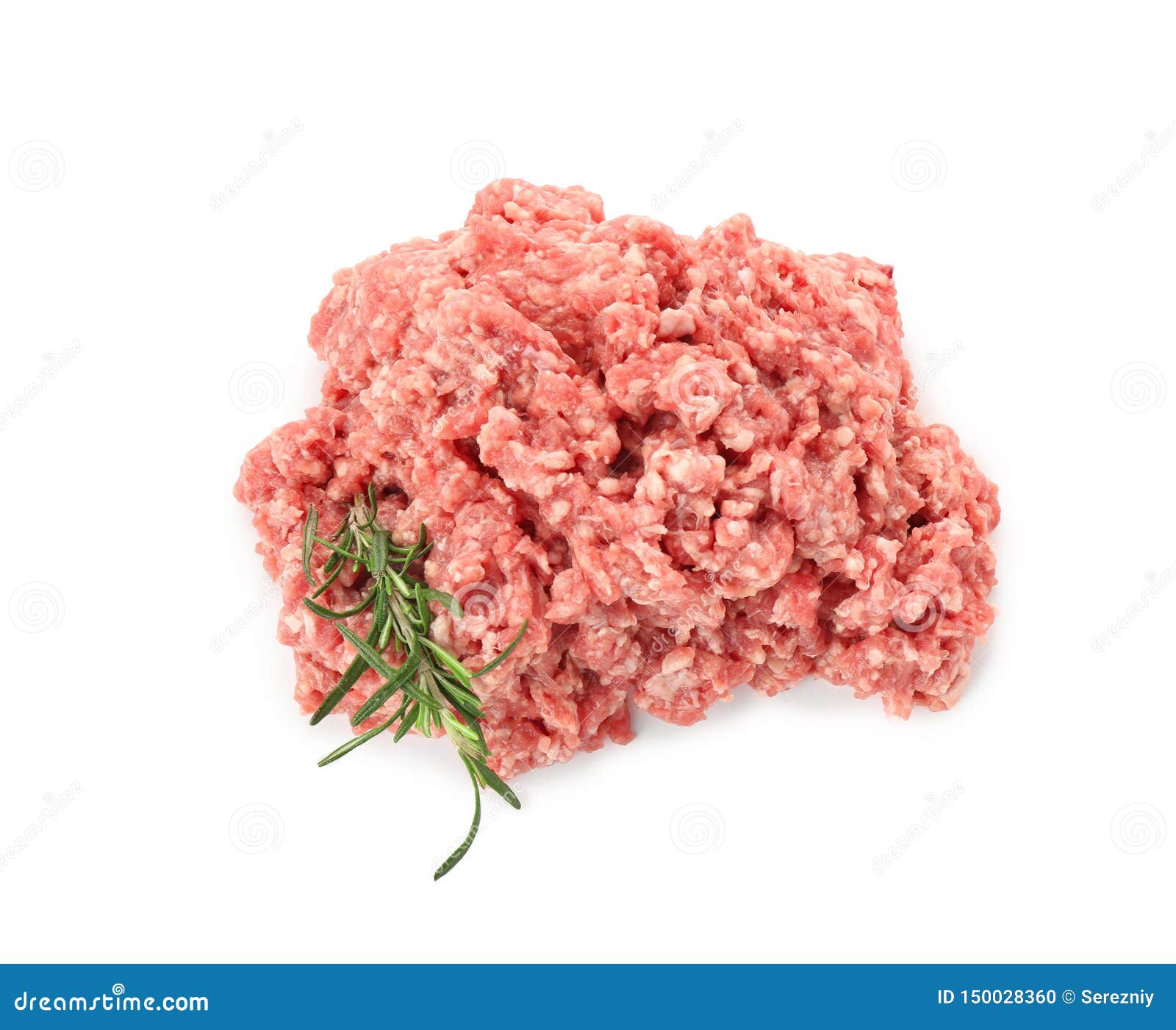 Raw Minced Meat on White Background. Fresh Meat Products Stock Photo ...