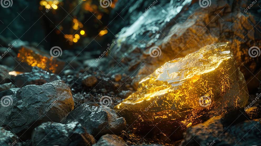 Raw Mineral Resources Extracted from Geological Formations. Stock Image ...