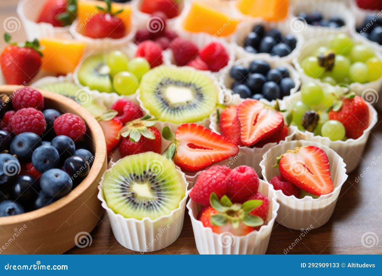 Raw Mini Tart Shells Filled with Fruit Stock Image - Image of tart ...