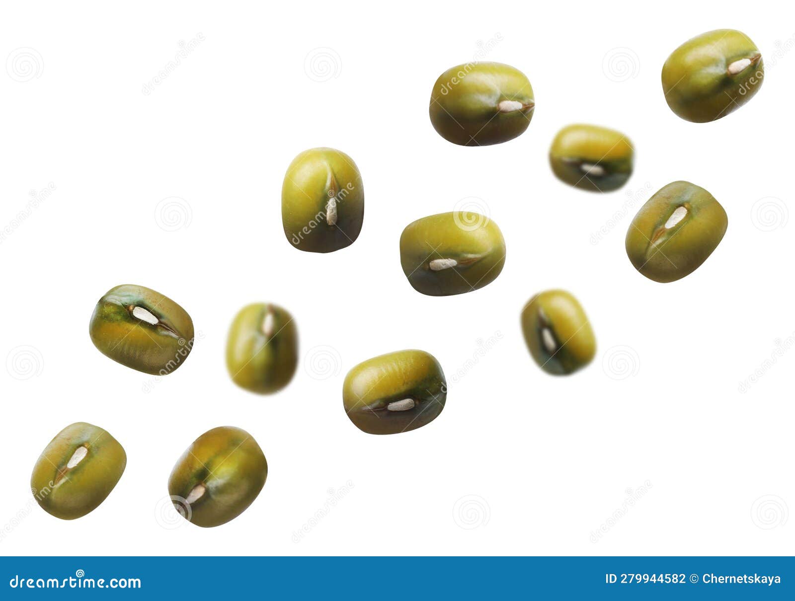 Raw Mung Beans Falling on White Background Stock Photo - Image of ...