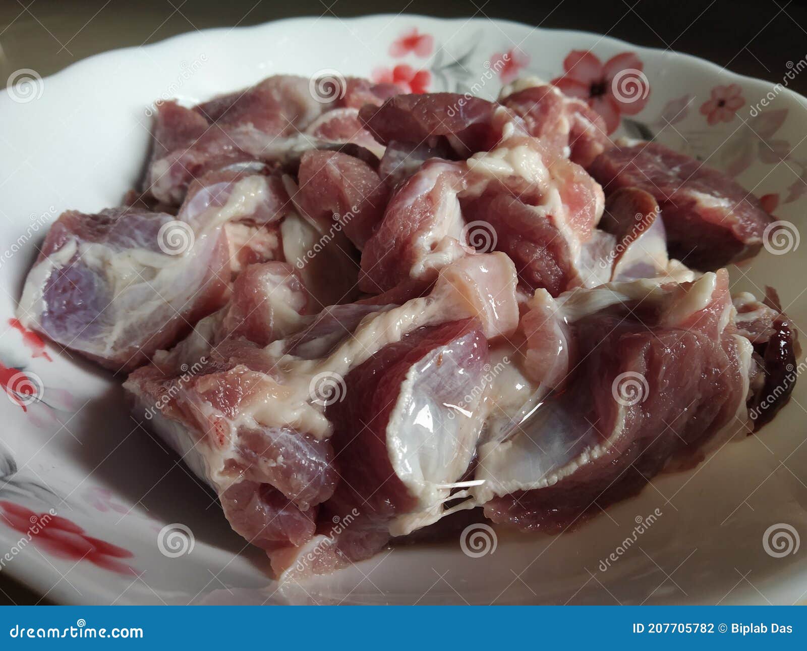Raw Mutton In A Bowl Selectively Focused Stock Photography ...
