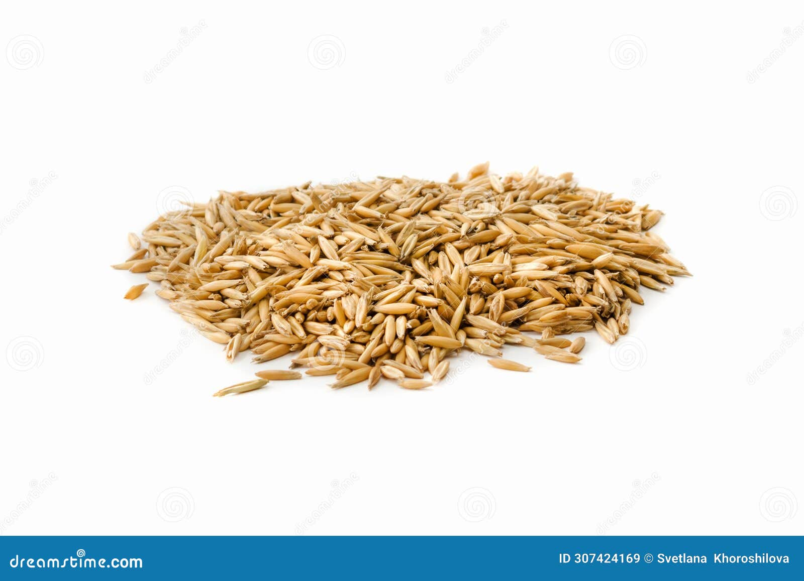 Raw Oat Grain on a White Background. a Pile of Raw Oats Stock Image ...