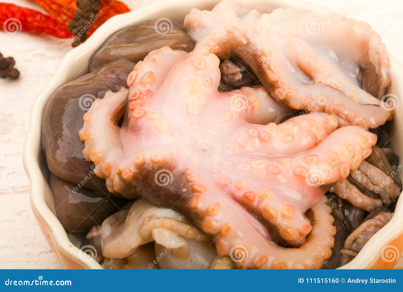Raw octopus stock photo. Image of cooking, marine, closeup - 111515160