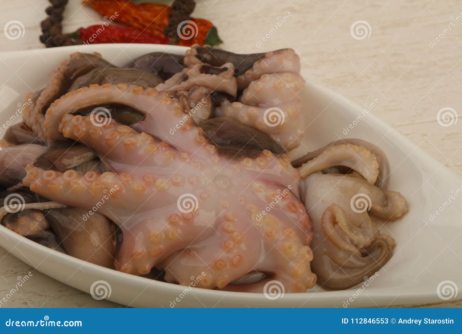 Raw octopus stock image. Image of purple, cephalopod - 112846553
