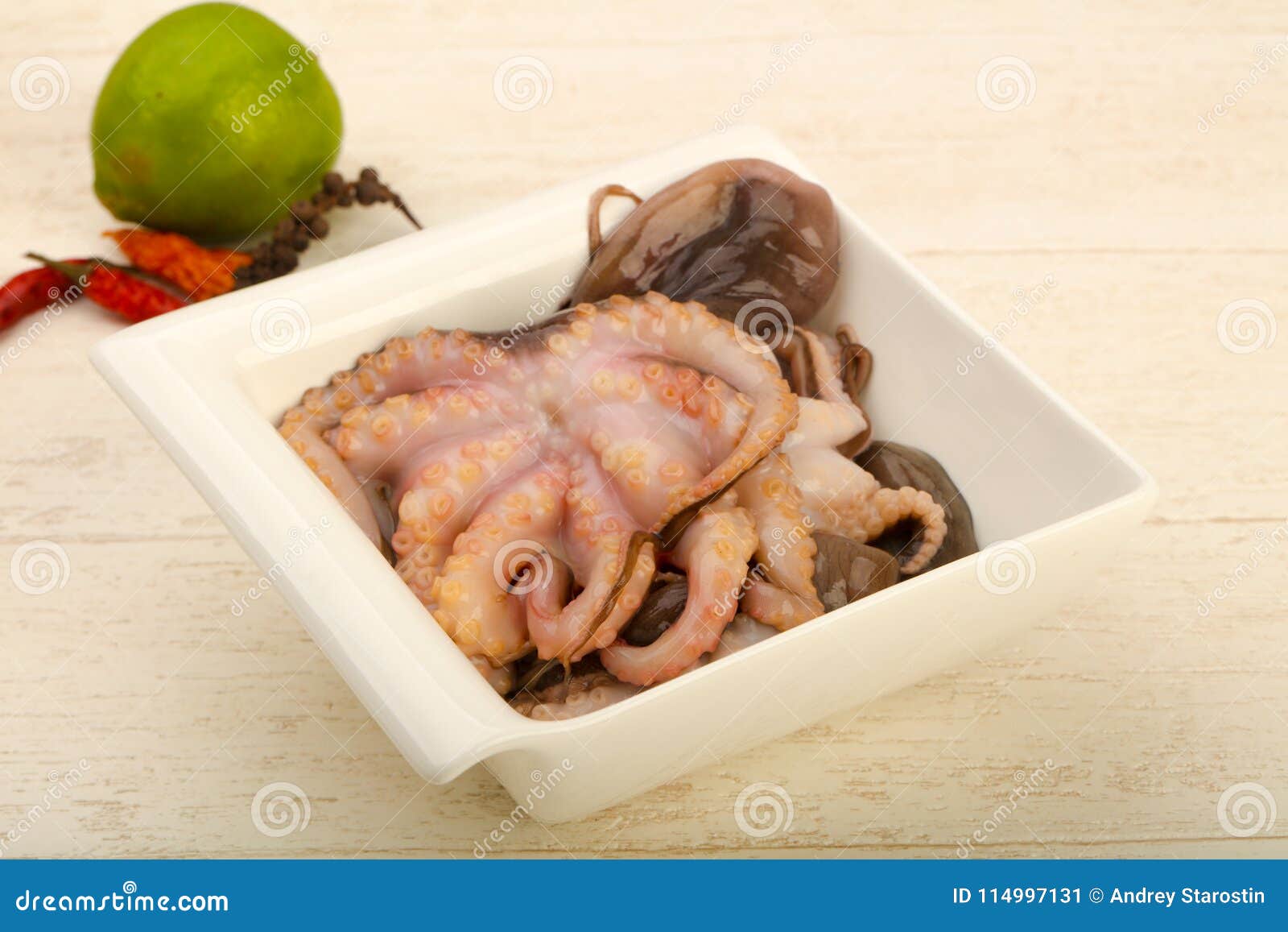 Raw octopus stock image. Image of cephalopod, luxury - 114997131