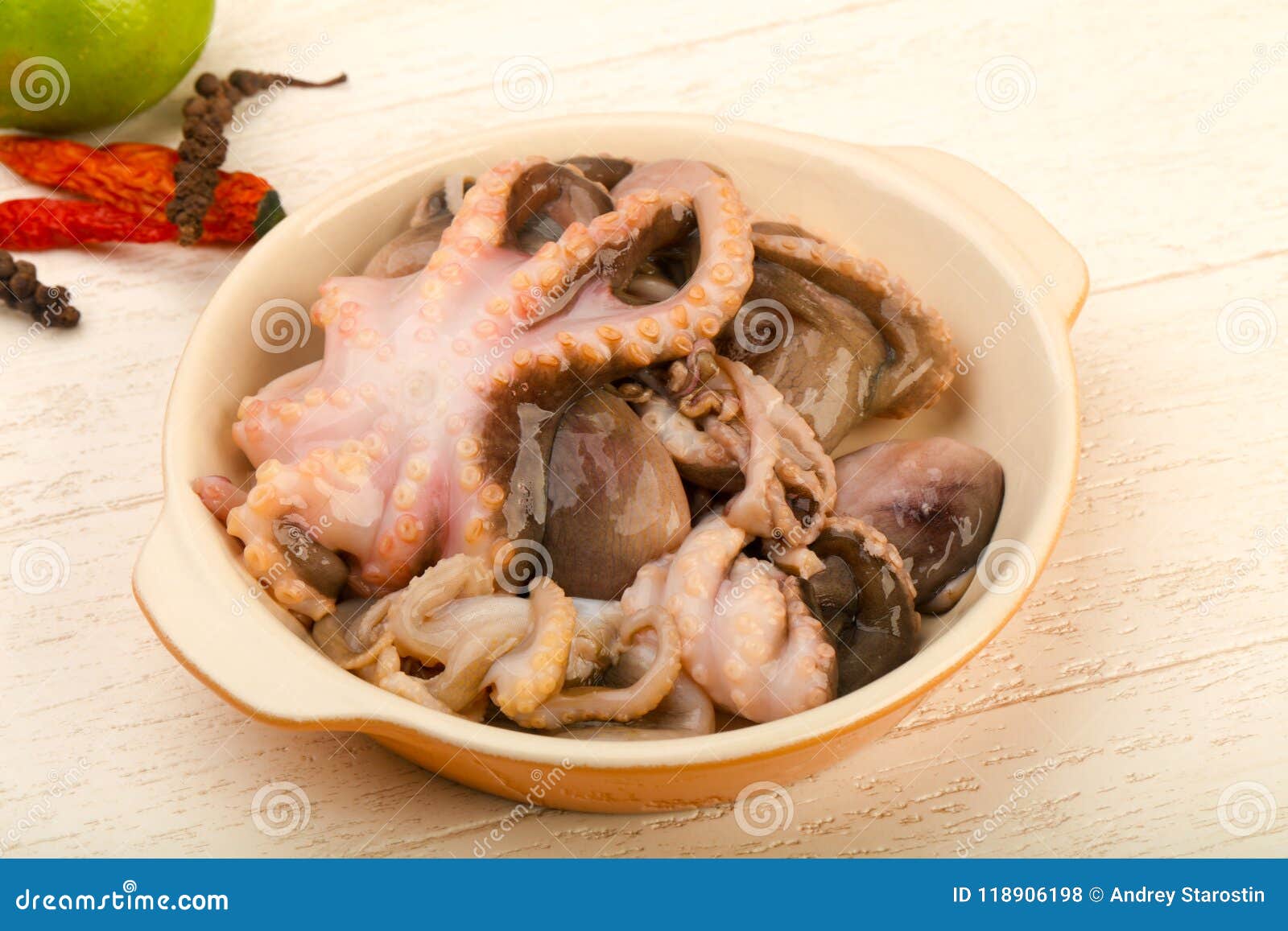 Raw octopus stock photo. Image of cuisine, background - 118906198