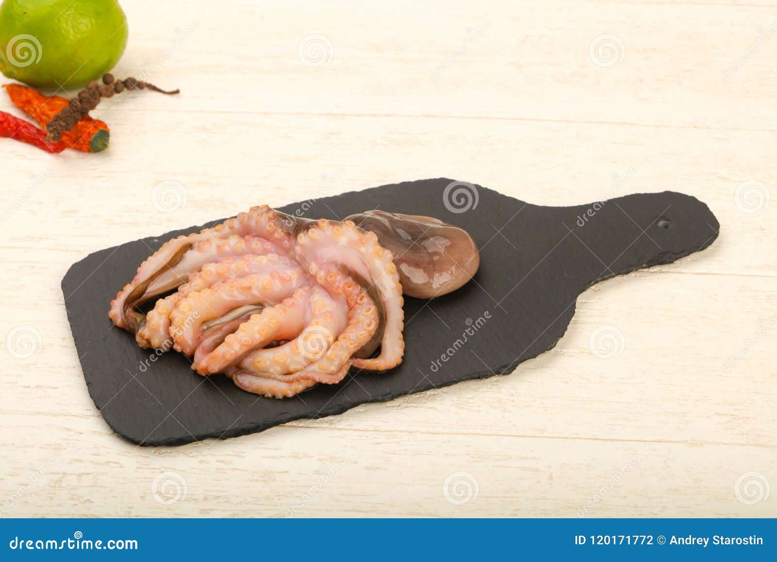 Raw octopus stock photo. Image of cooked, closeup, luxury - 120171772