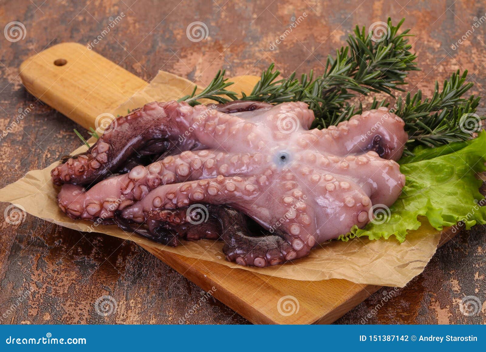 Raw Octopus Ready for Cooking Stock Photo - Image of object, animal ...