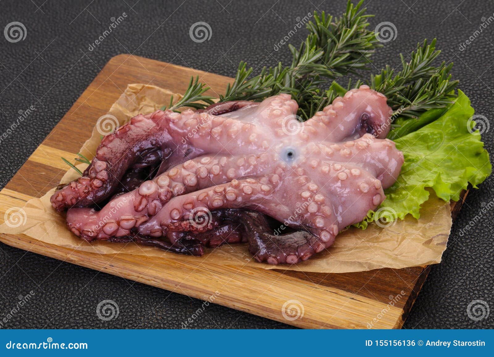 Raw Octopus Ready for Cooking Stock Photo - Image of shellfish ...