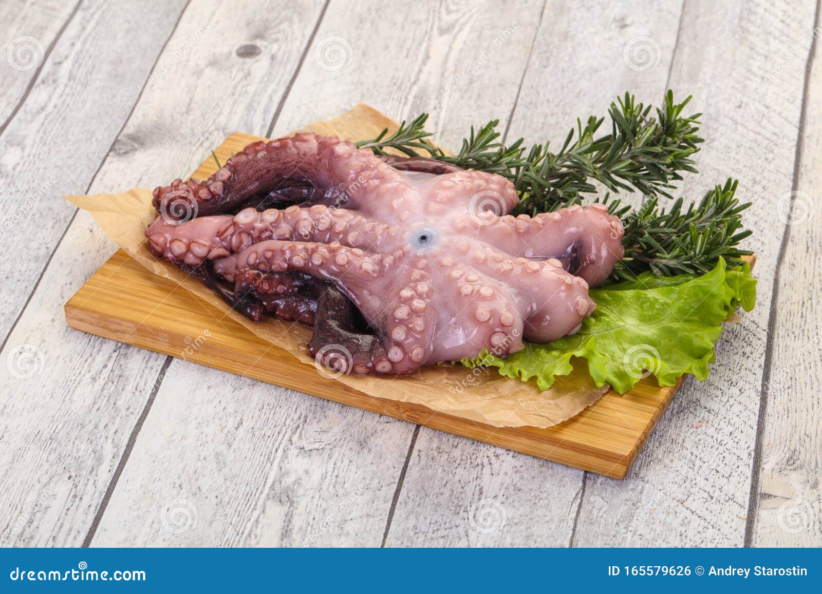 Raw Octopus Ready for Cooking Stock Photo - Image of rustic, organism ...