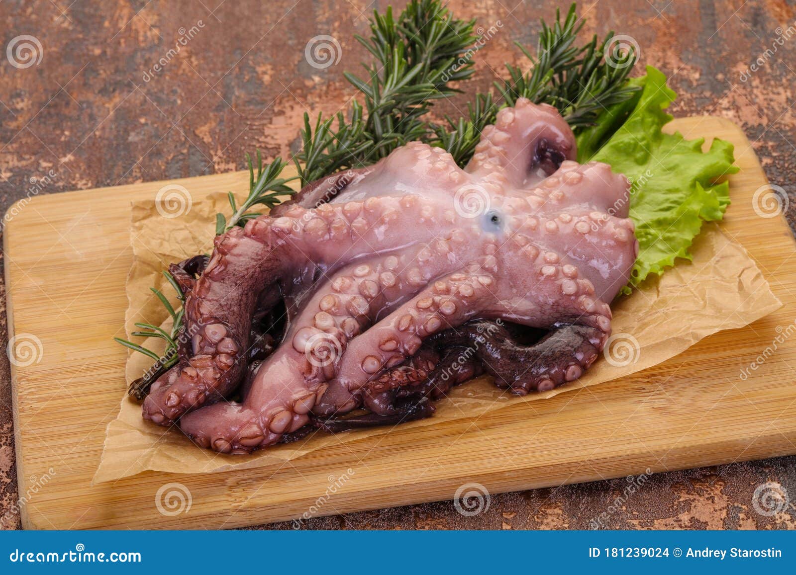 Raw Octopus Ready for Cooking Stock Photo - Image of fish, meat: 181239024