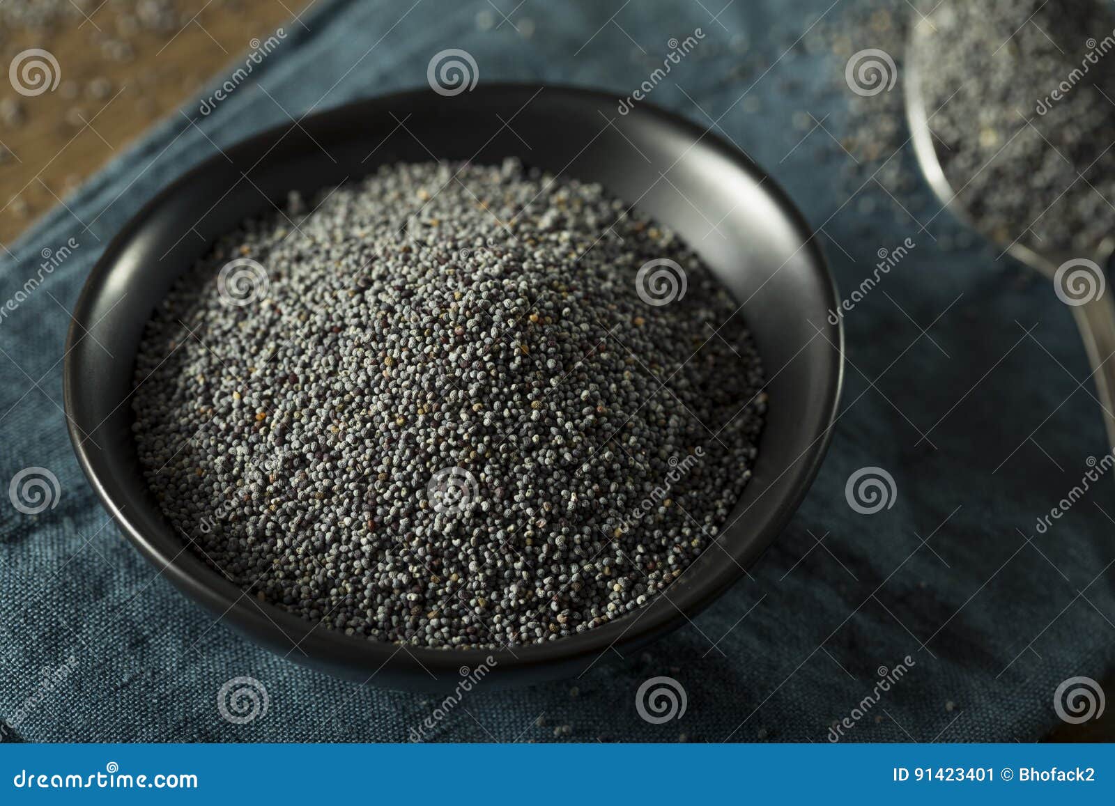 Raw Organic Black Poppy Seeds Stock Image - Image of fragrance, grain ...