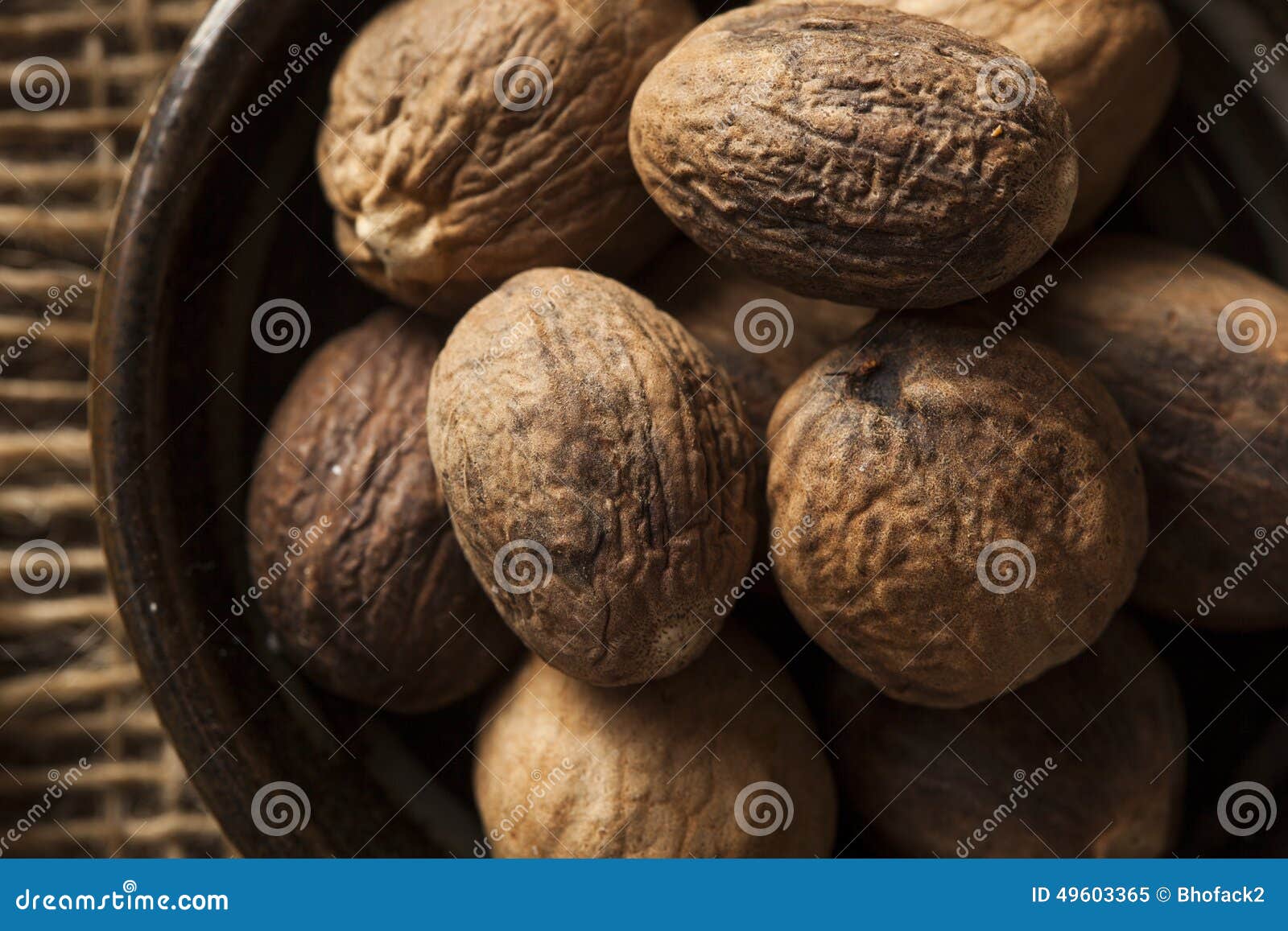 Raw Organic Dry Nutmeg stock image. Image of muscat, nutmeg - 49603365